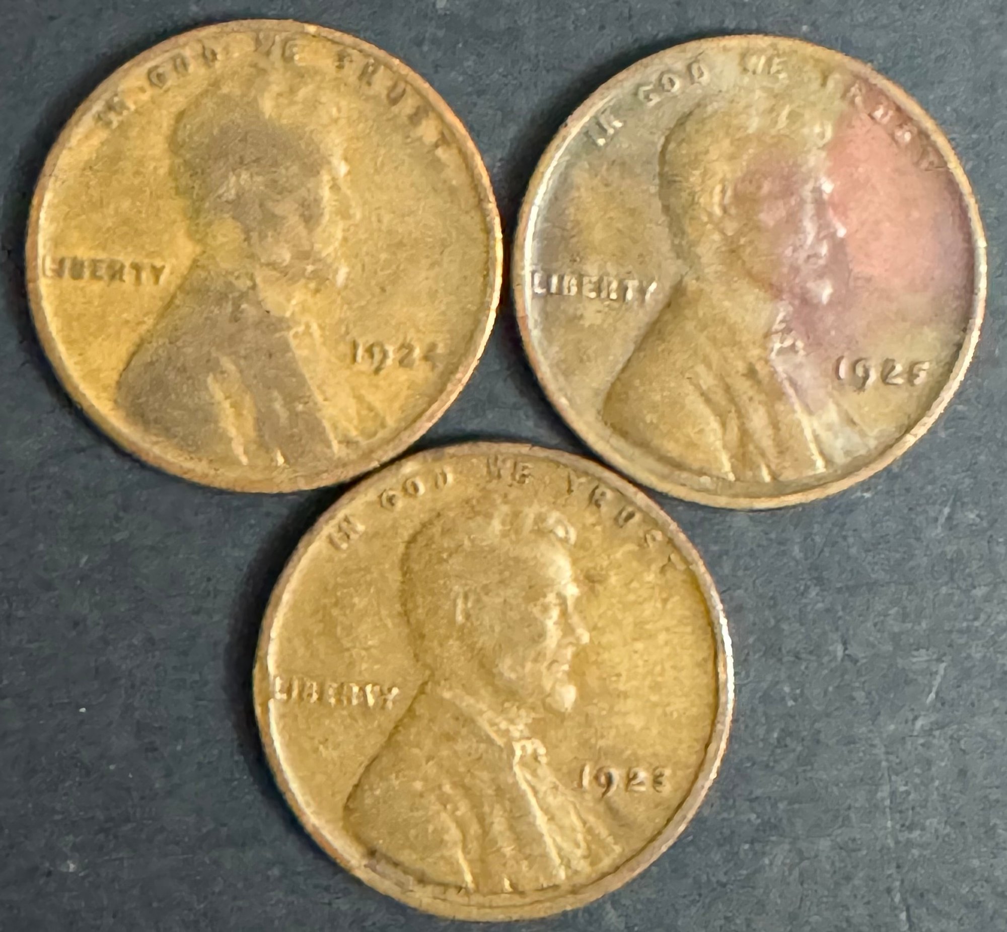 3 Wheat Pennies 1923, 1924, 1925 #1940137 | Auctionninja.com