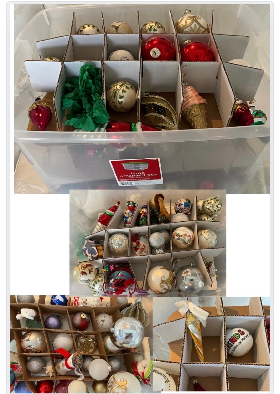 Large Collection Of Christmas Ornaments In Storage Box #40858192 ...