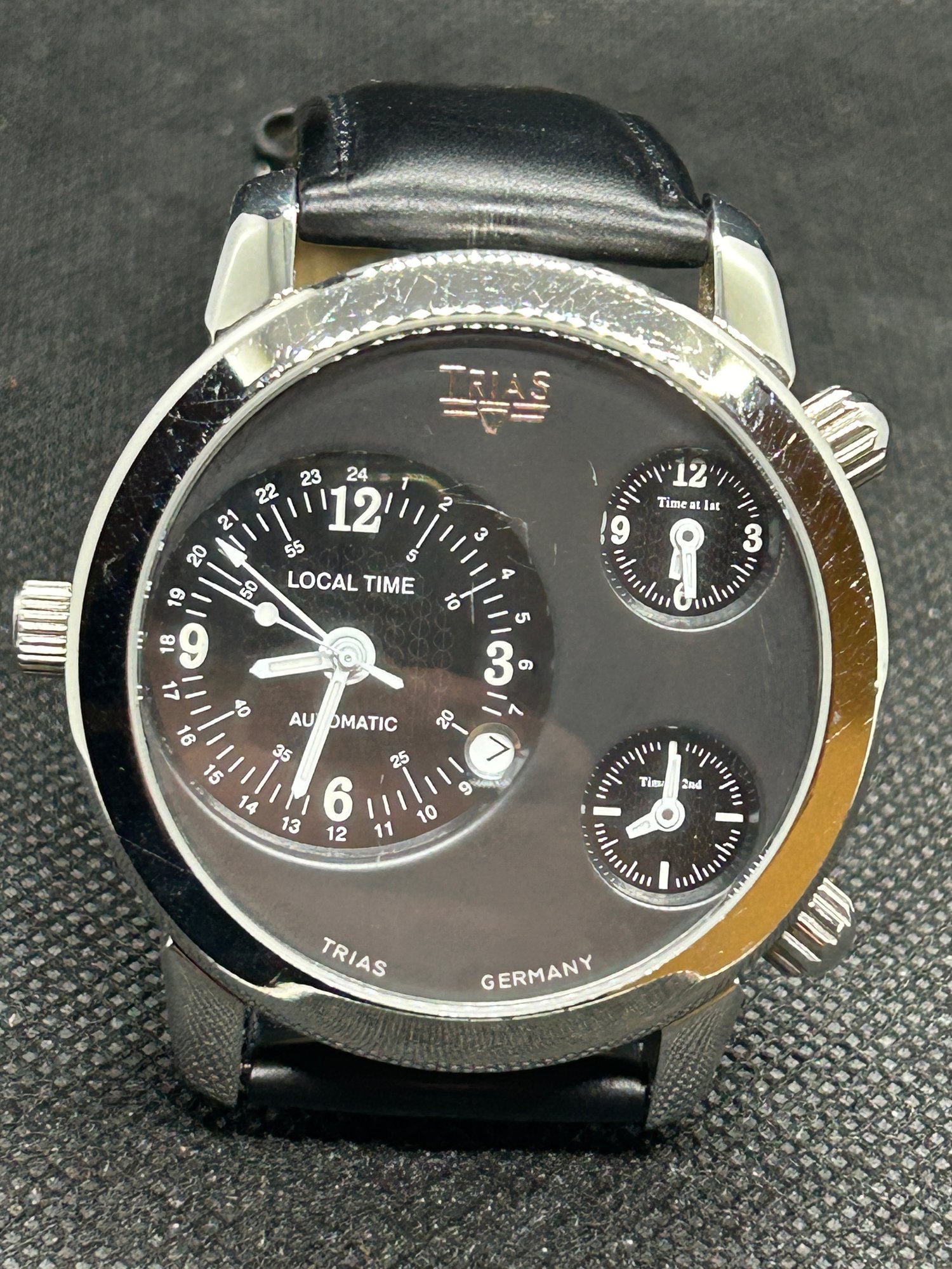 Luxury TRIAS GERMANY Men's Jumbo Case Automatic Watch With Dual Time ...