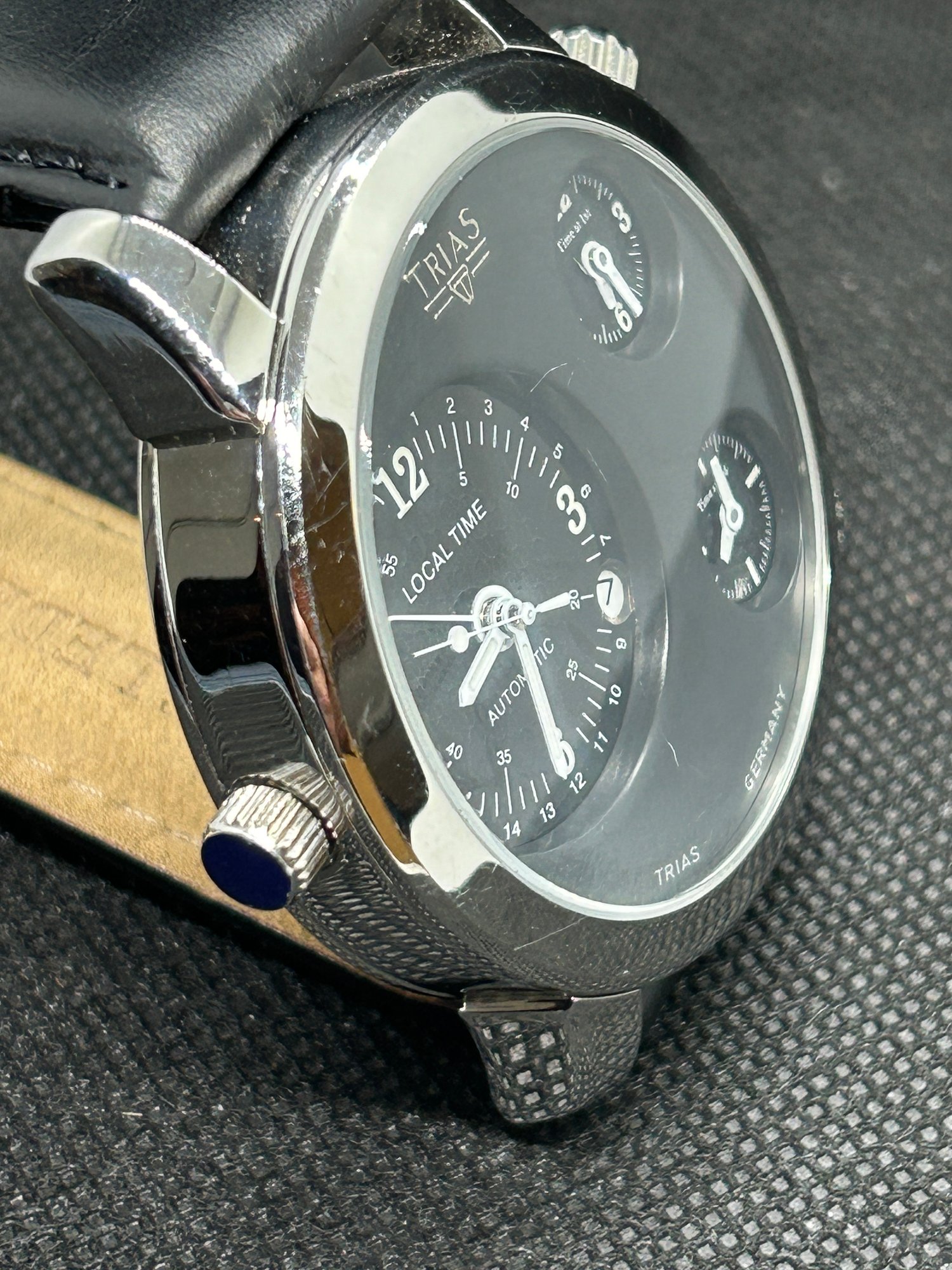 Luxury TRIAS GERMANY Men's Jumbo Case Automatic Watch With Dual Time ...