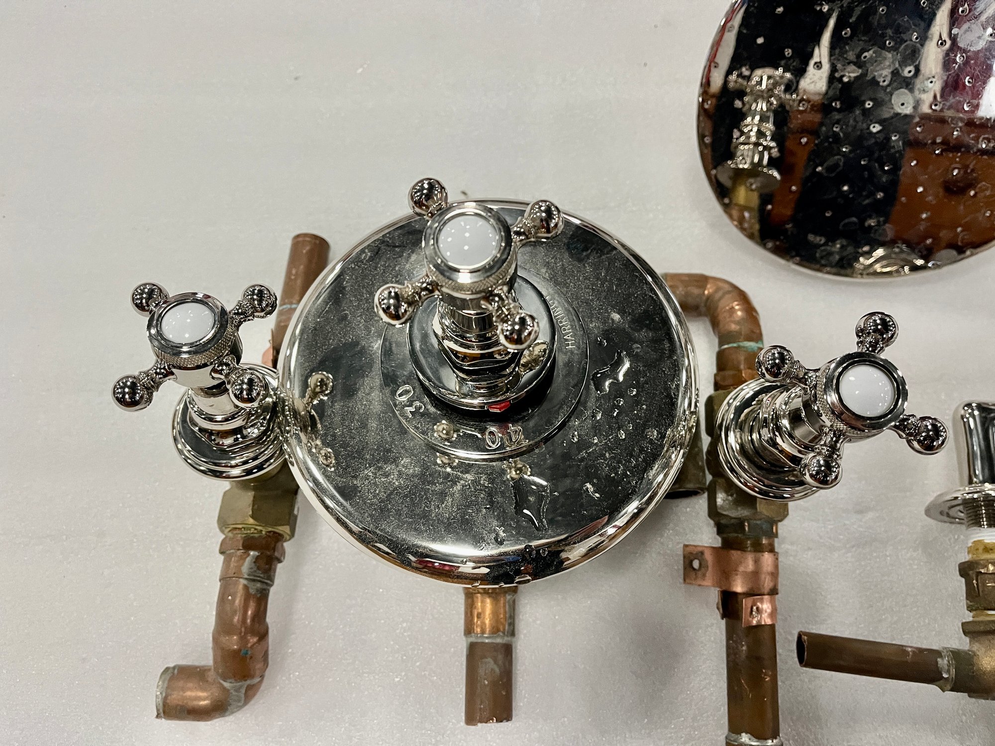 A Harrington Mixing Valve With Rain Shower Head & Handheld #40824779 ...