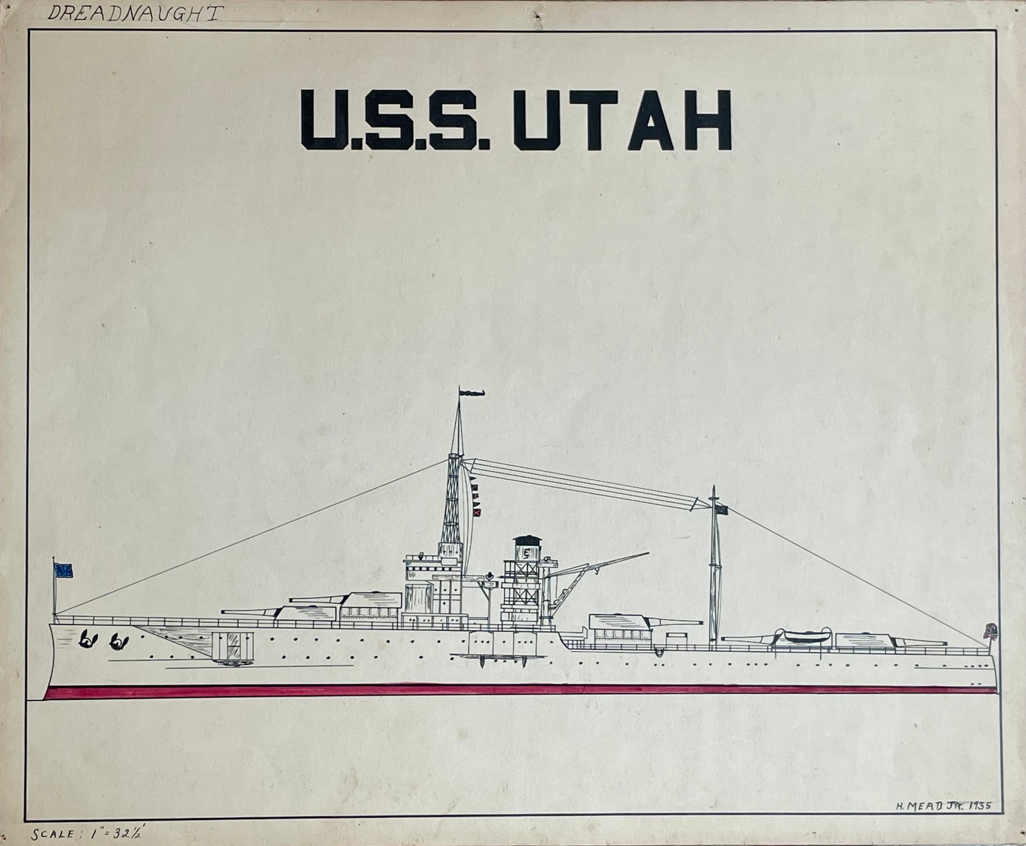 Battleship USS Utah Original Scale Drawing Dated 1935 #1906941 ...