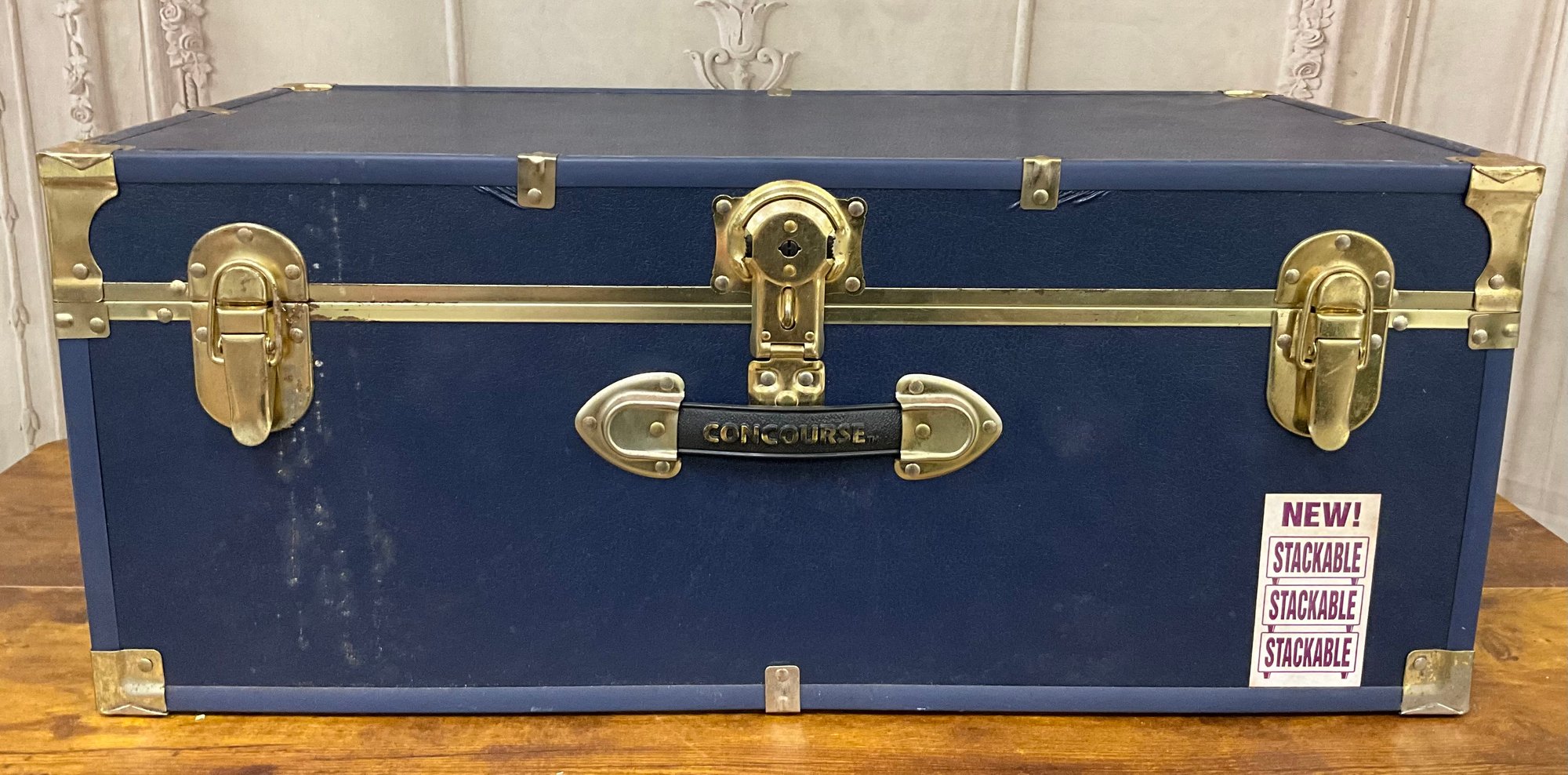 Concourse Blue Stackable Footlocker Storage Trunk #1987925 ...