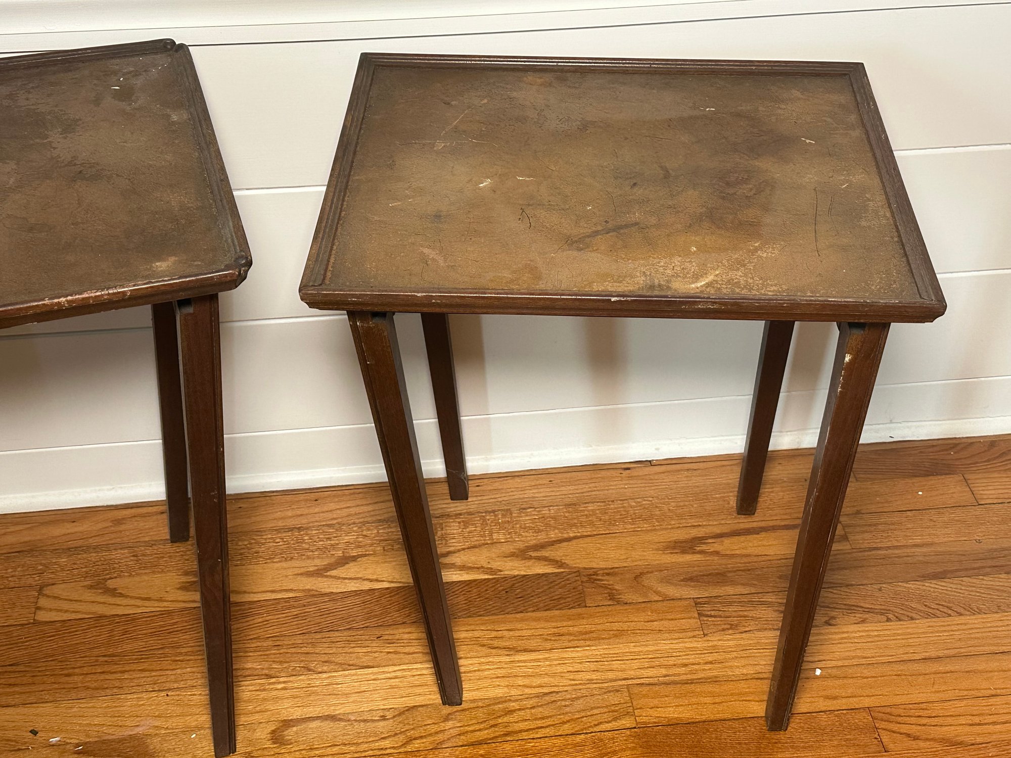 Pair Of Vintage End Tables, Needs Work #40825124 | Auctionninja.com