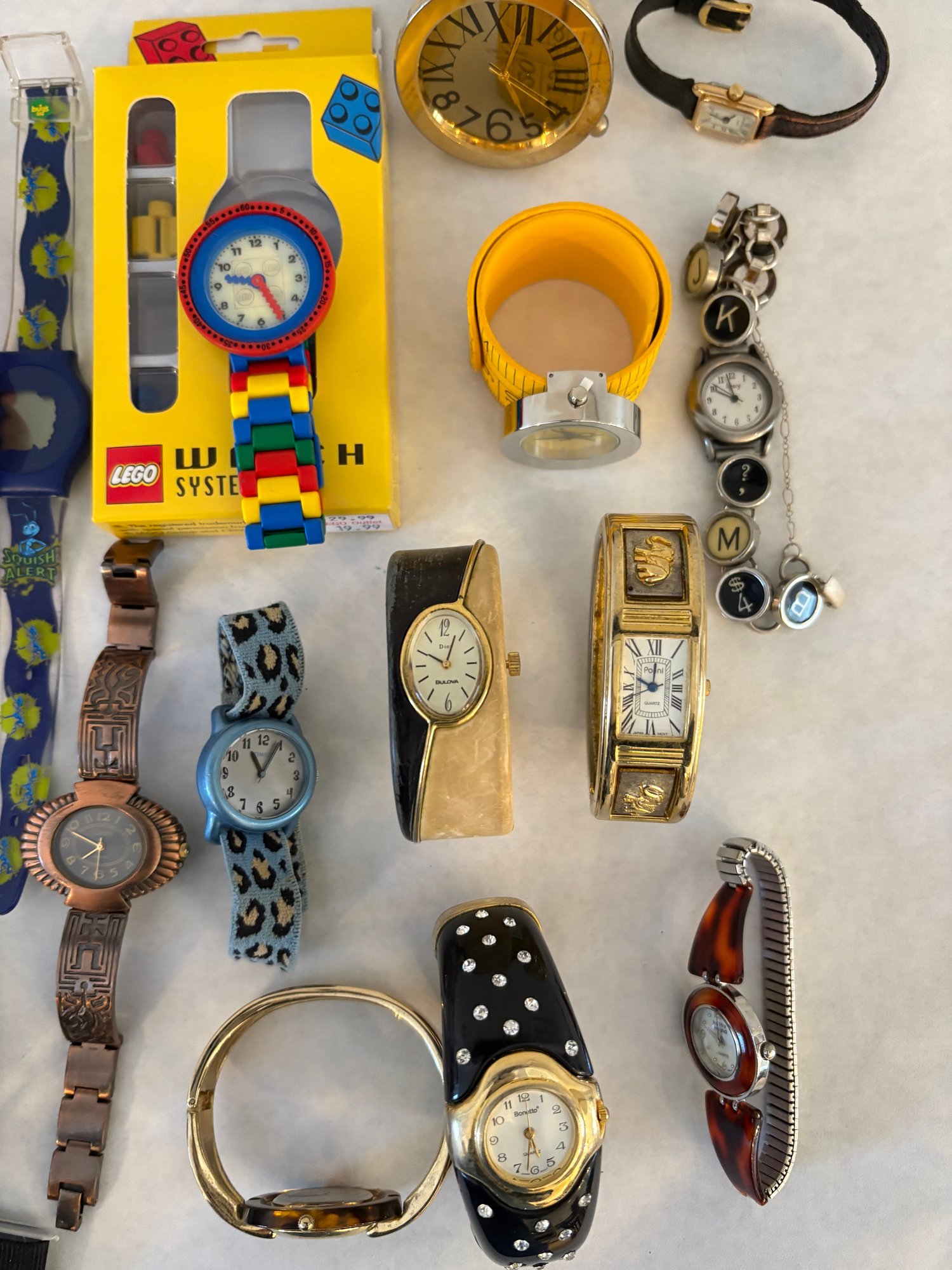 Large Group Of Vintage Watches & Watch Bands Including LEGO Watch ...