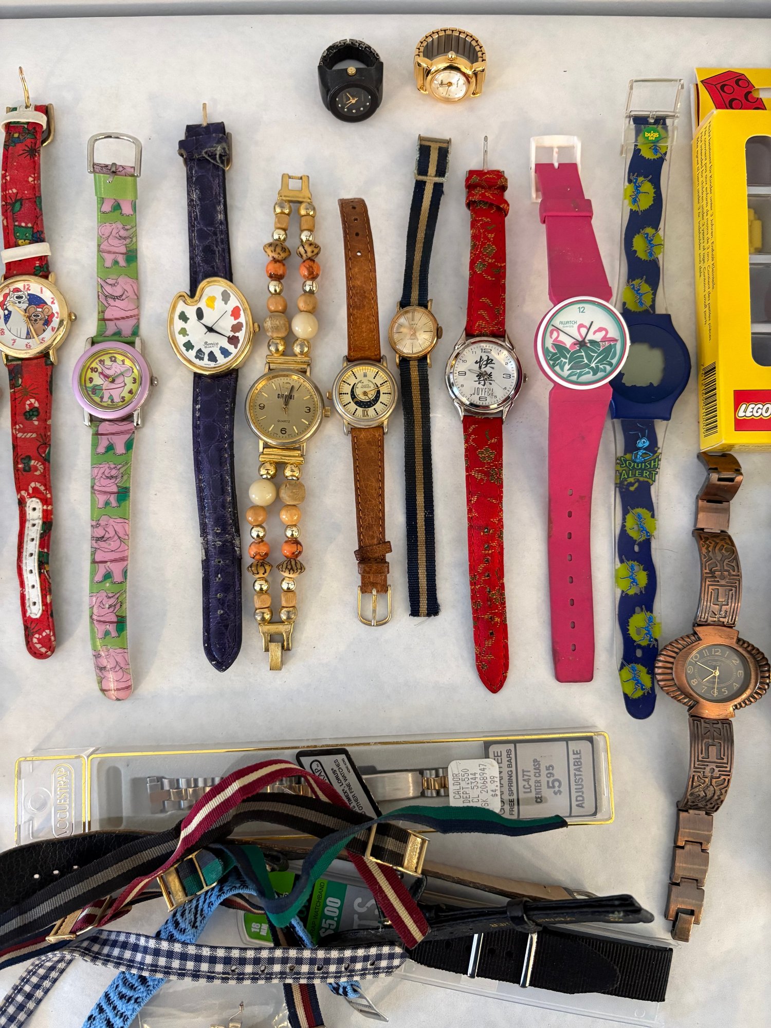 Large Group Of Vintage Watches & Watch Bands Including LEGO Watch ...