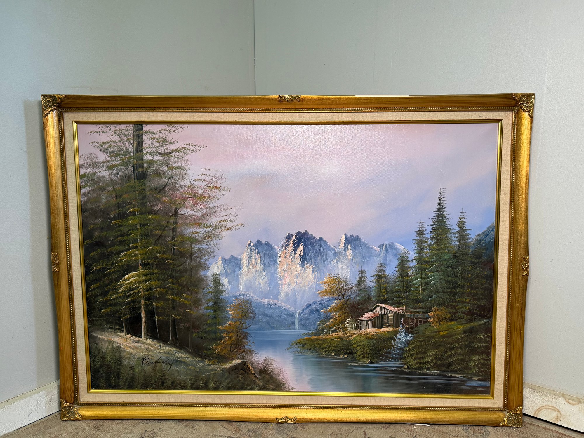 Stunning Signed Landscape Scene Original Oil On Canvas Painting ...