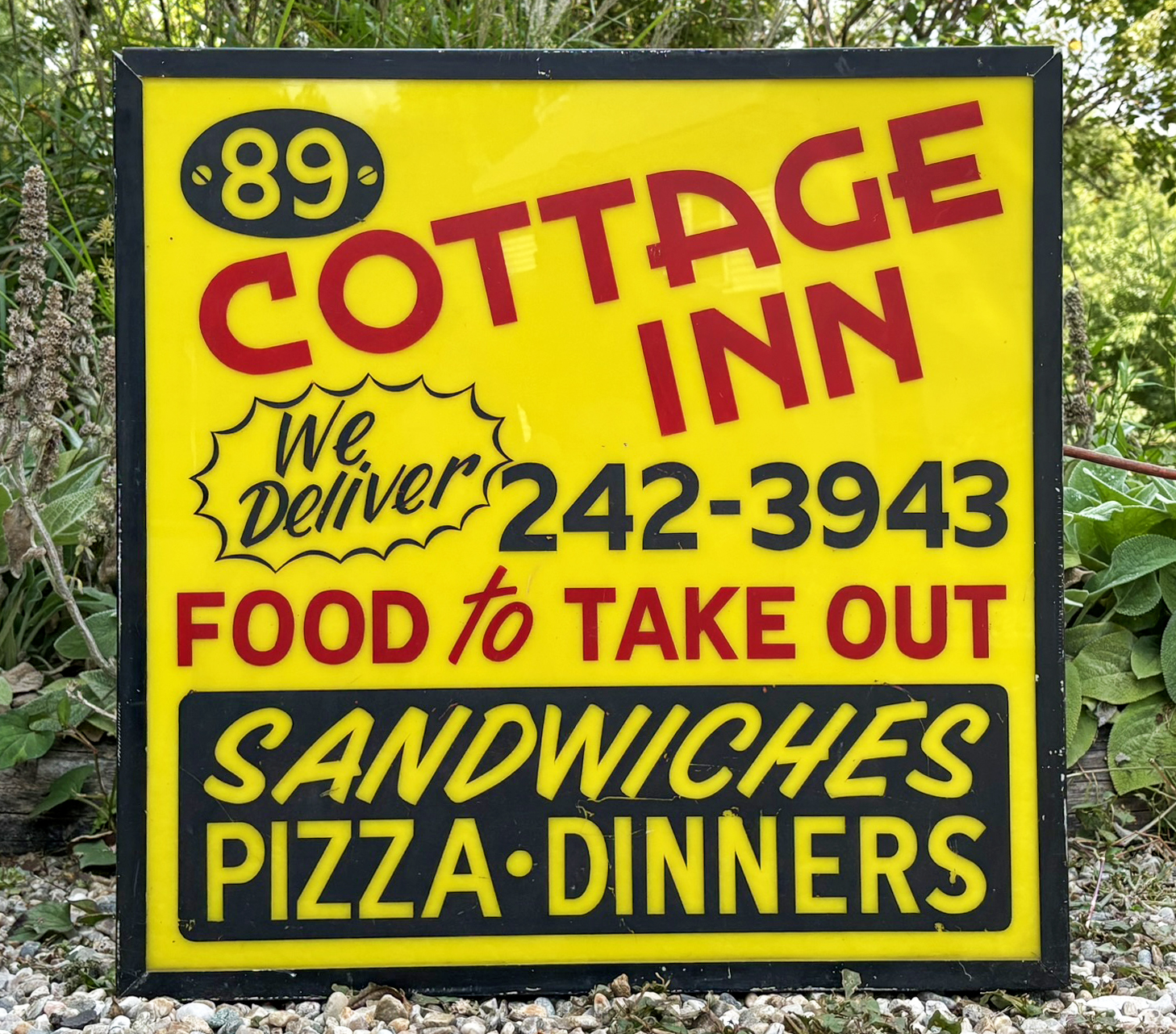 Vintage Electrified Metal Restaurant Sign Featuring - Cottage Inn ...