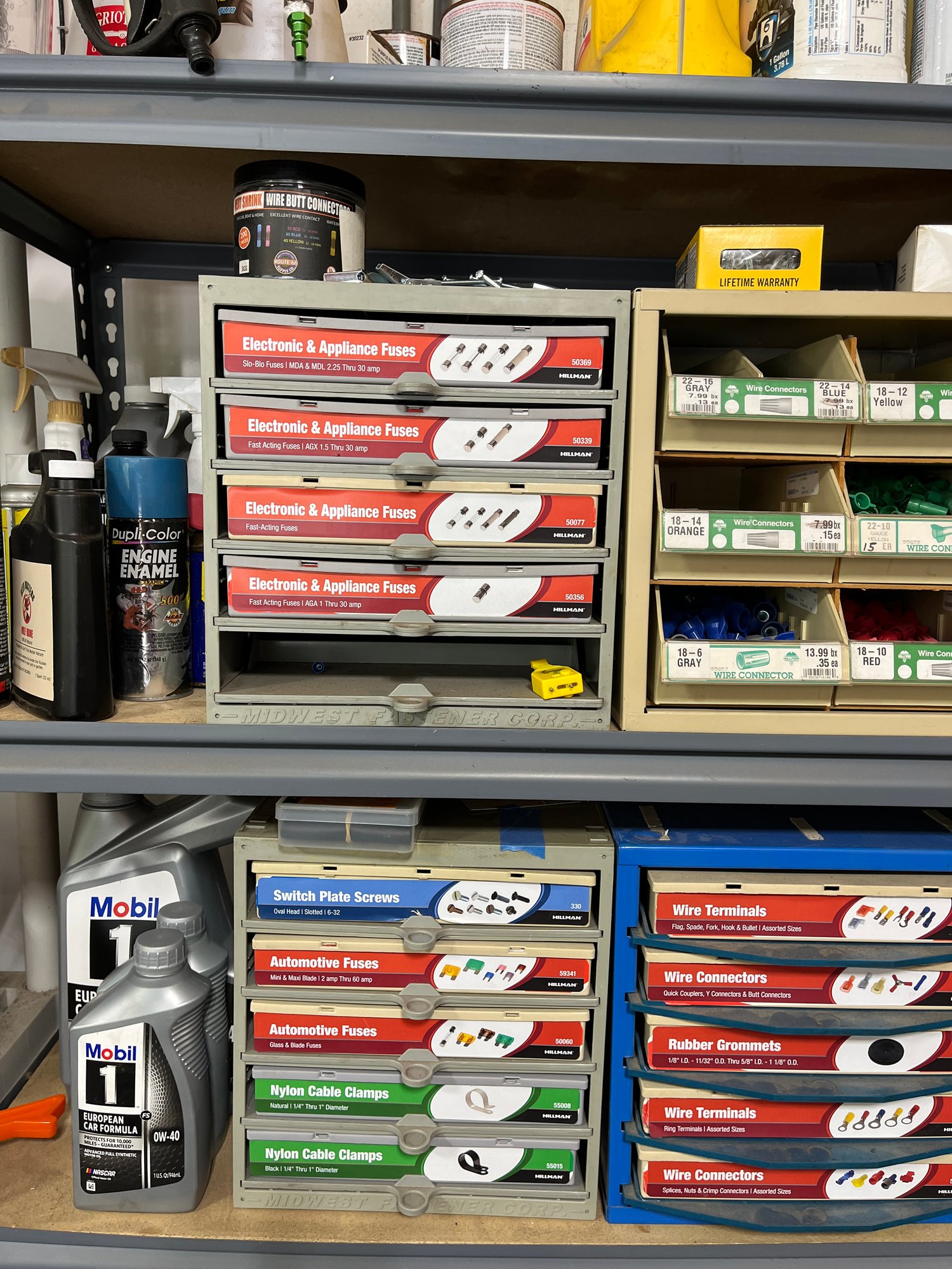 5 Shelves Of Fuses - Clamps - Grommets - Solutions & More #40793367 ...