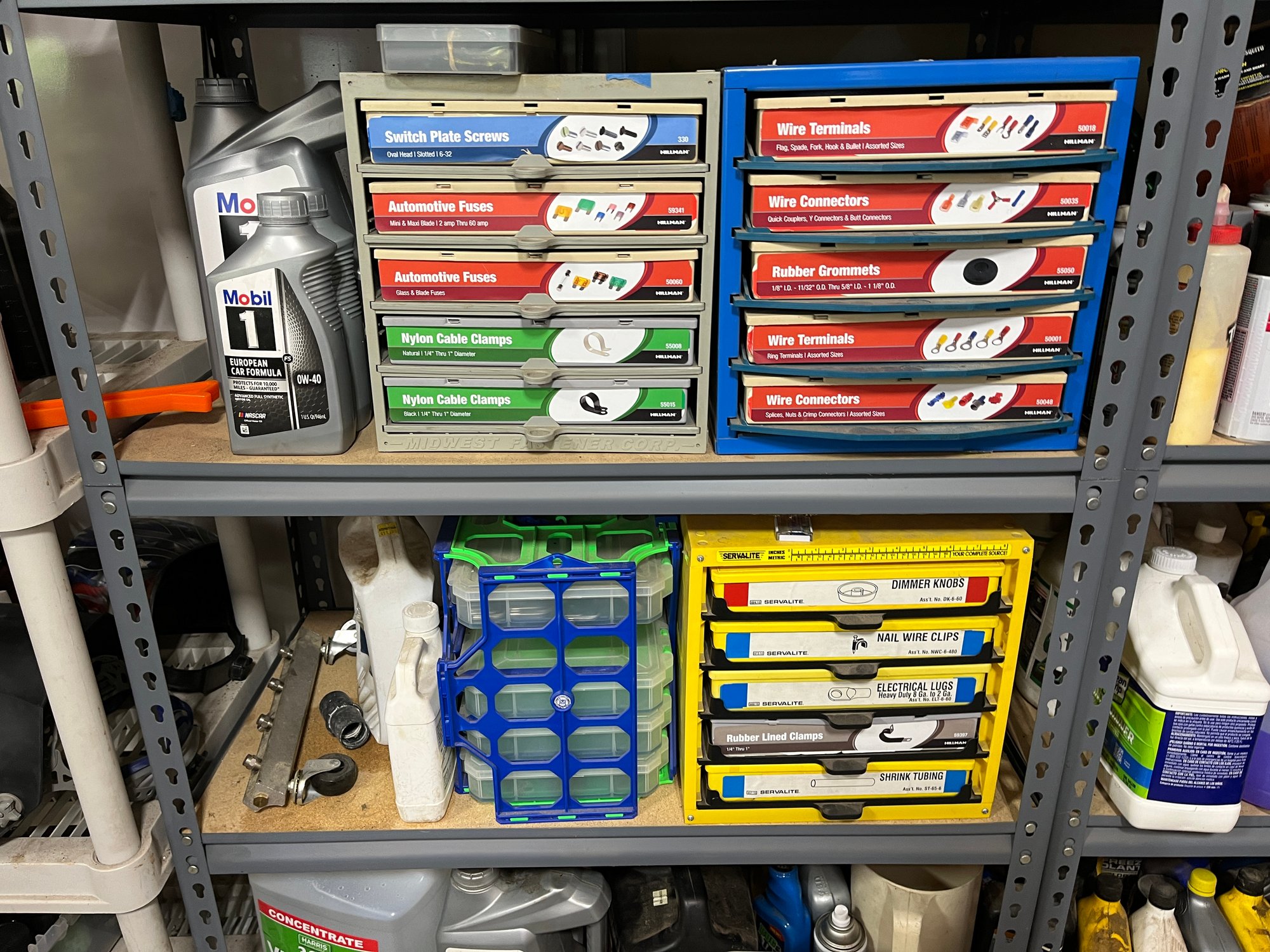 5 Shelves Of Fuses - Clamps - Grommets - Solutions & More #40793367 ...