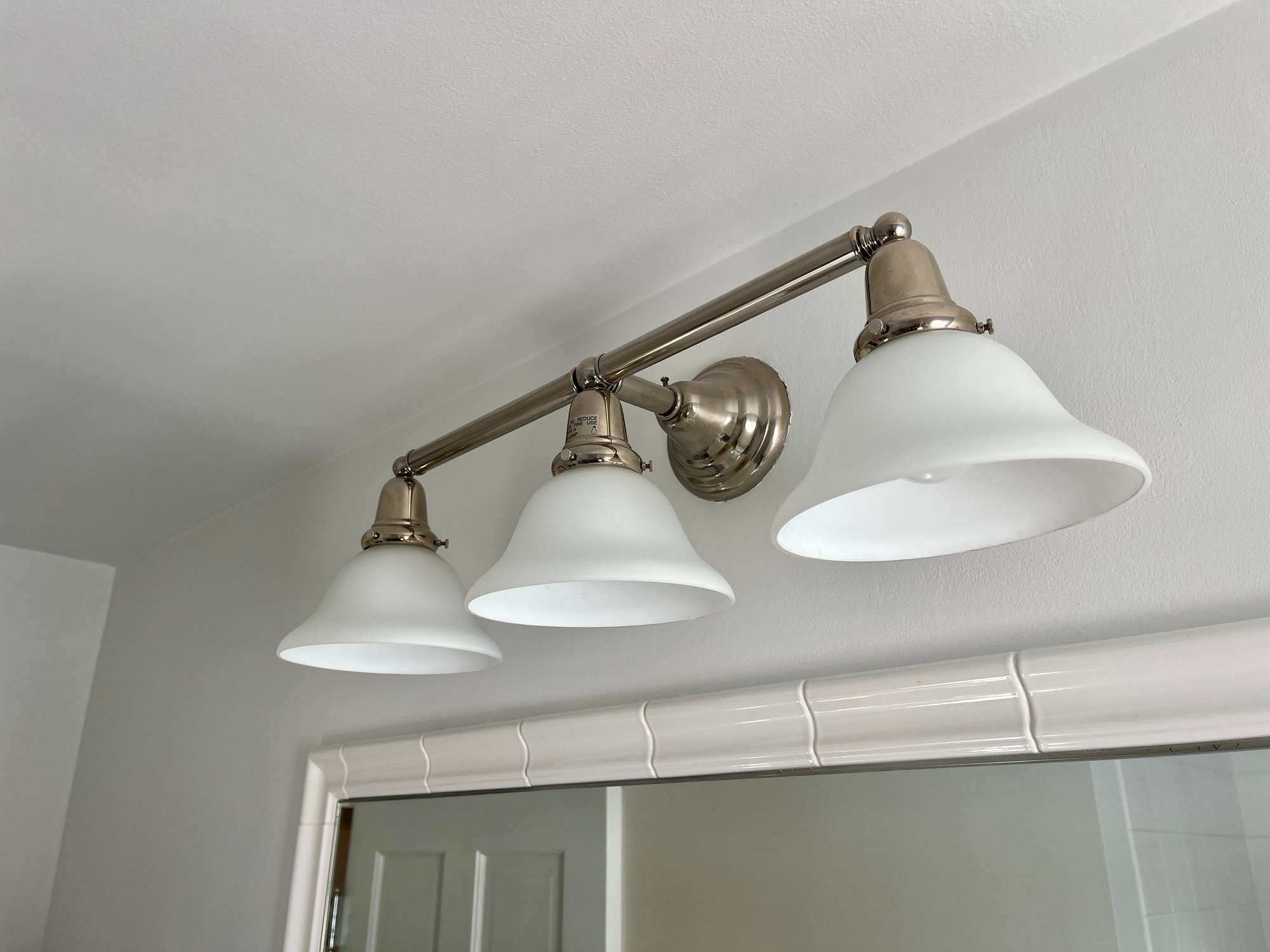 A Traditional Victorian 3 Light Vanity Fixture - Nickel - 2nd Flr Bath ...