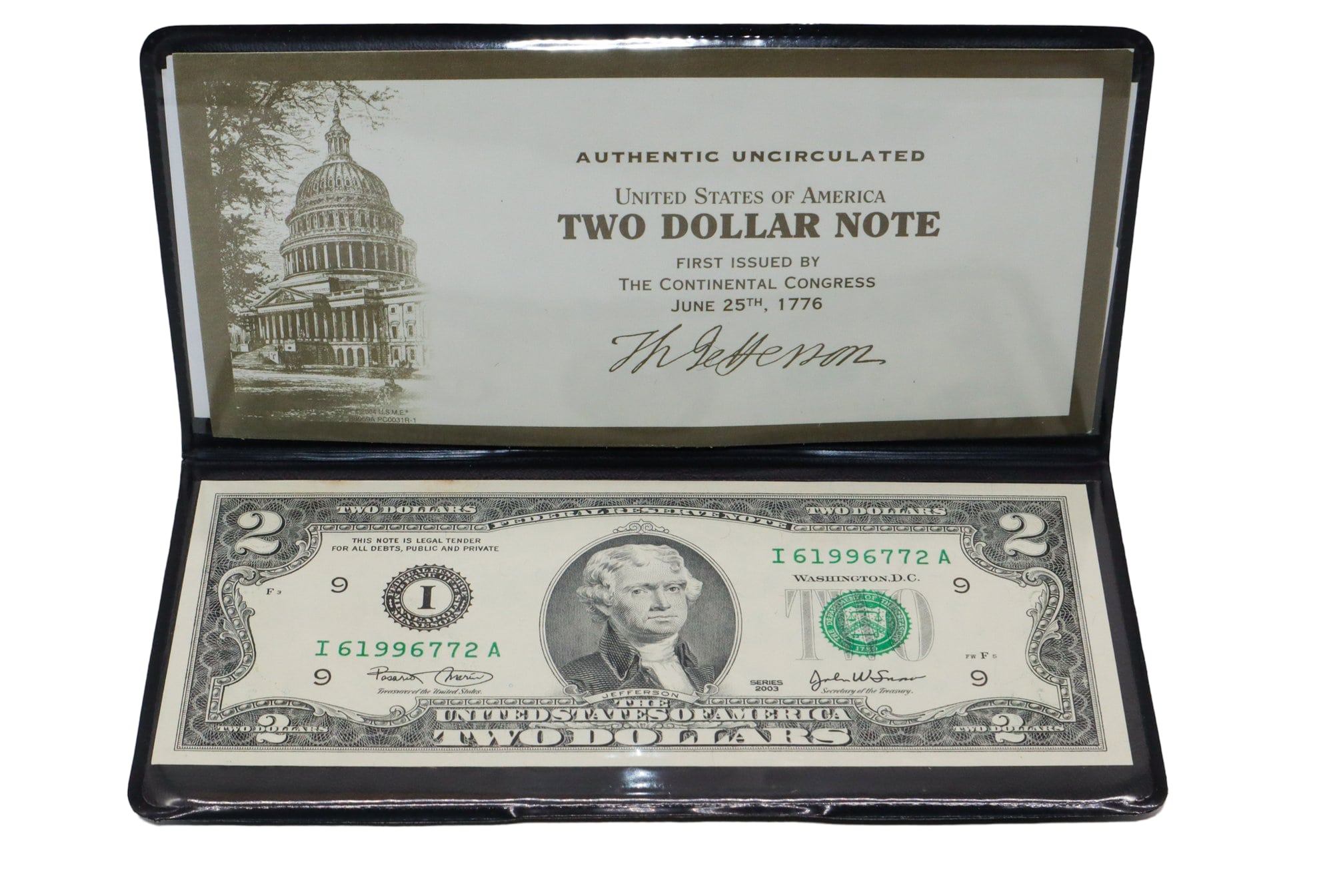 2003 Two Dollar Note Green Seal Uncirculated #2055043 | Auctionninja.com