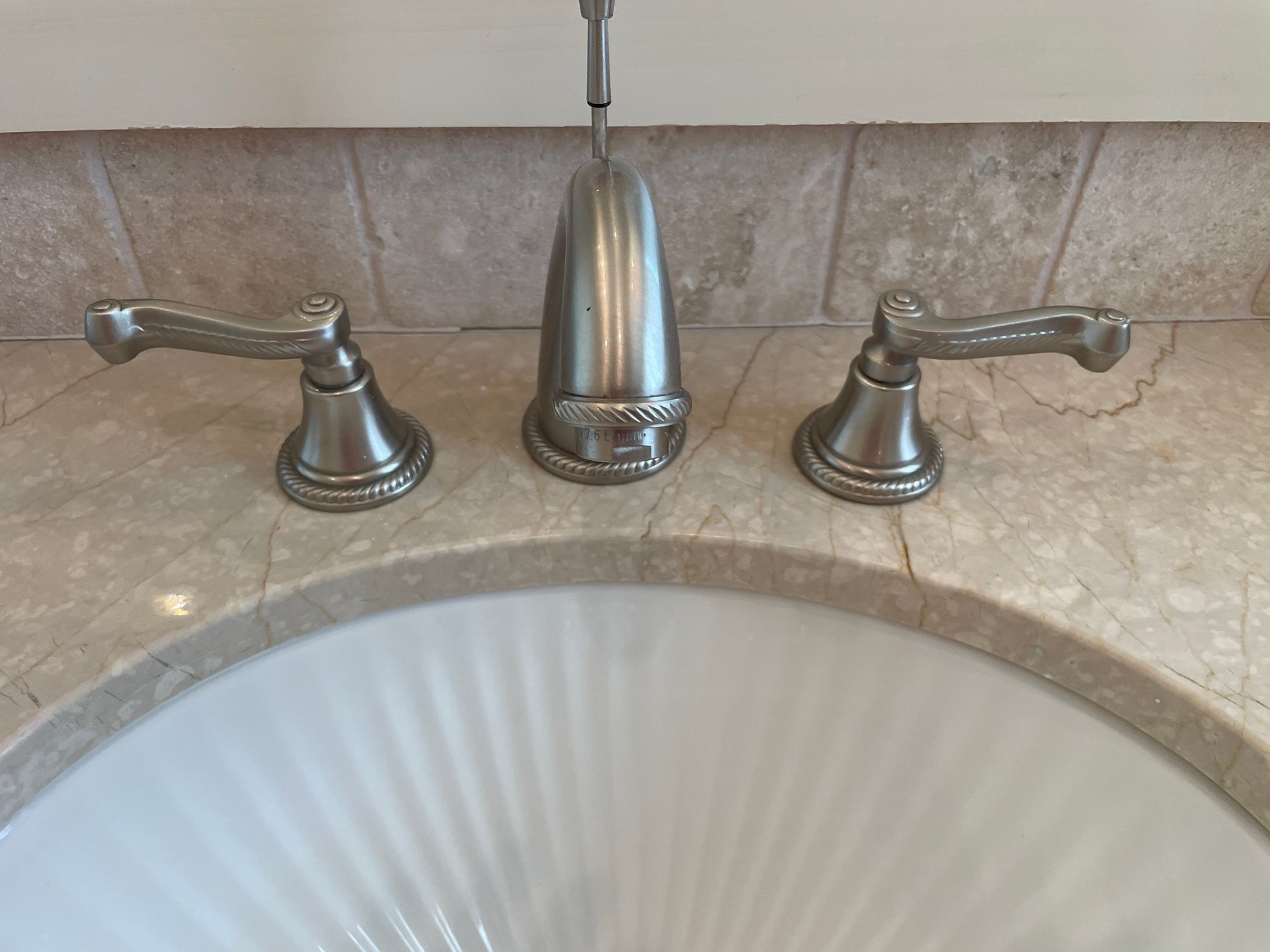 A Custom Bow Front Vanity - Kohler Ribbed Sink - Jado Hardware - Bath ...