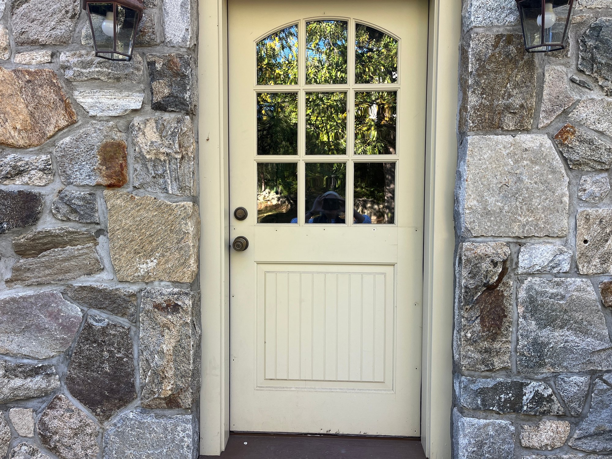 A Pair Of 9 Lite Wood Exterior Doors- Thermopane - Tongue & Groove ...