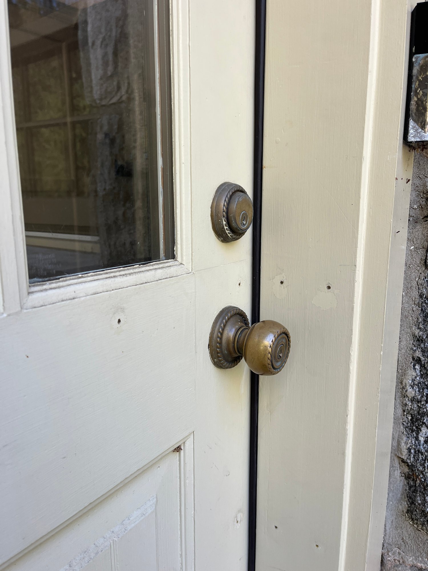A Pair Of 9 Lite Wood Exterior Doors- Thermopane - Tongue & Groove ...