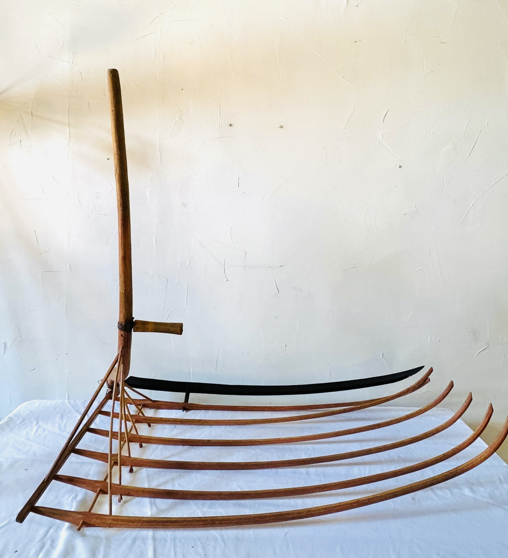 Very Large Primitive Grain Cradle Farm Scythe #1948795 | Auctionninja.com