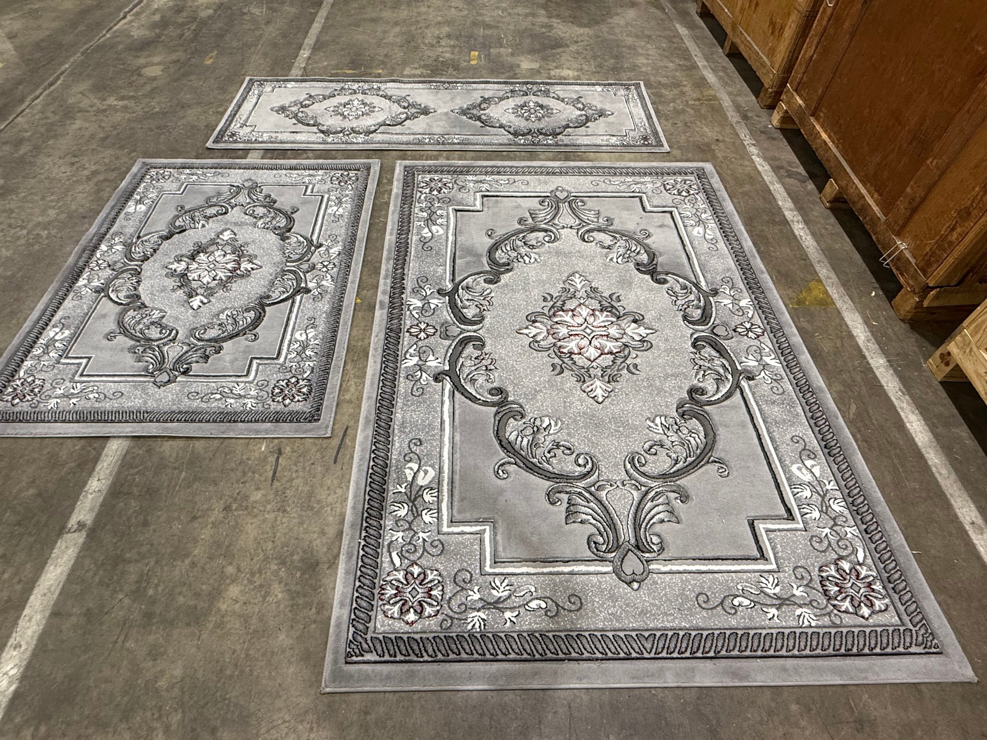 Set Three Grey Persian Style Area Carpets #2144627 | Auctionninja.com