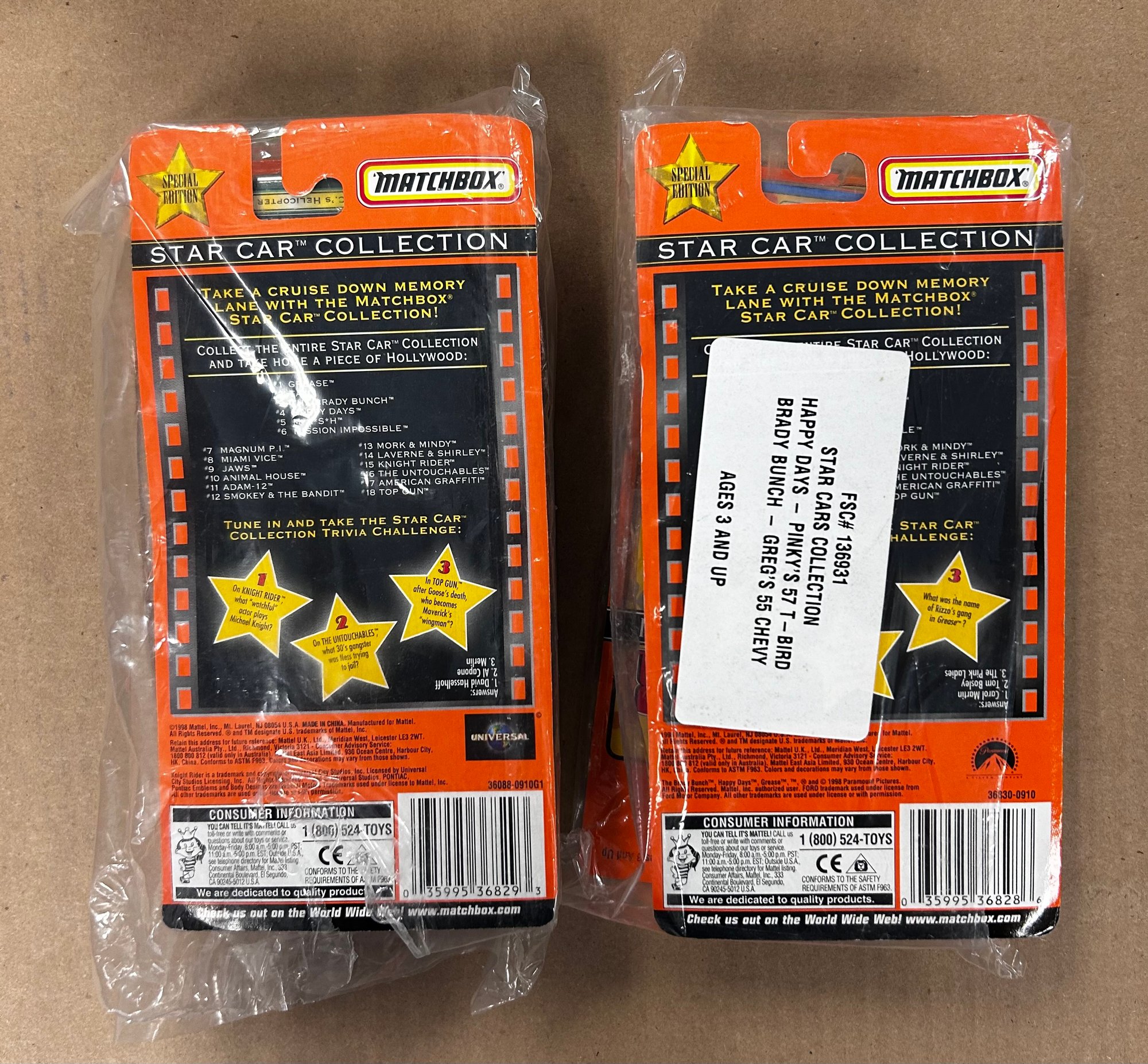 4 Unopened Matchbox Star Car Collection Toys With Magnum P.I. Knight ...