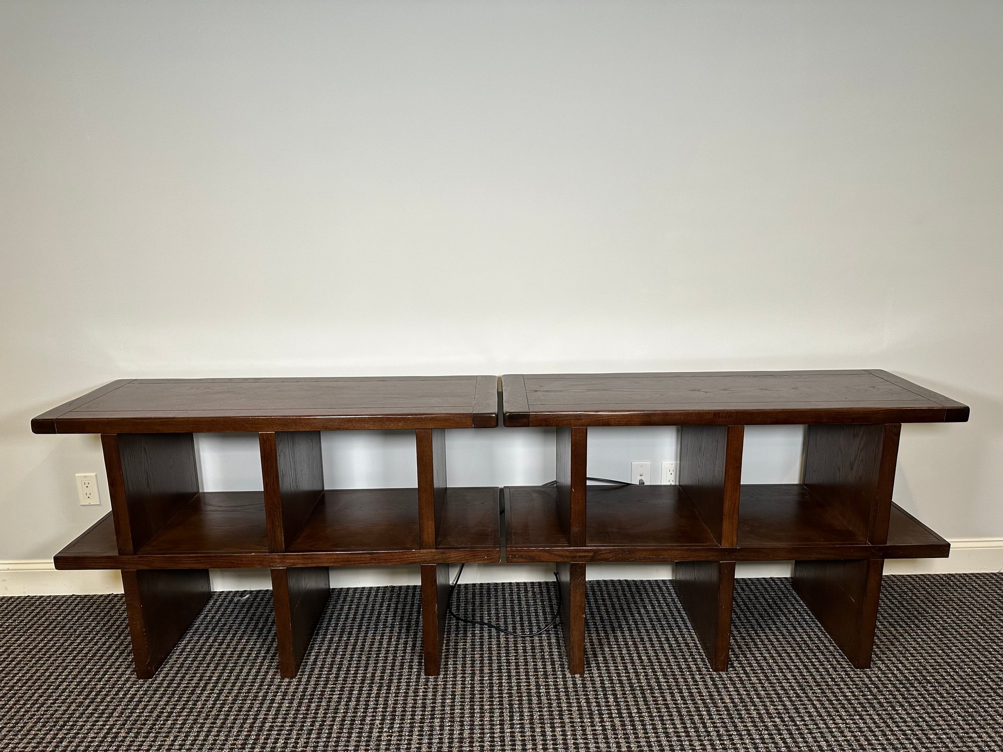 Pair Of Pottery Barn Lucas Open Bookcases #40800919 | Auctionninja.com