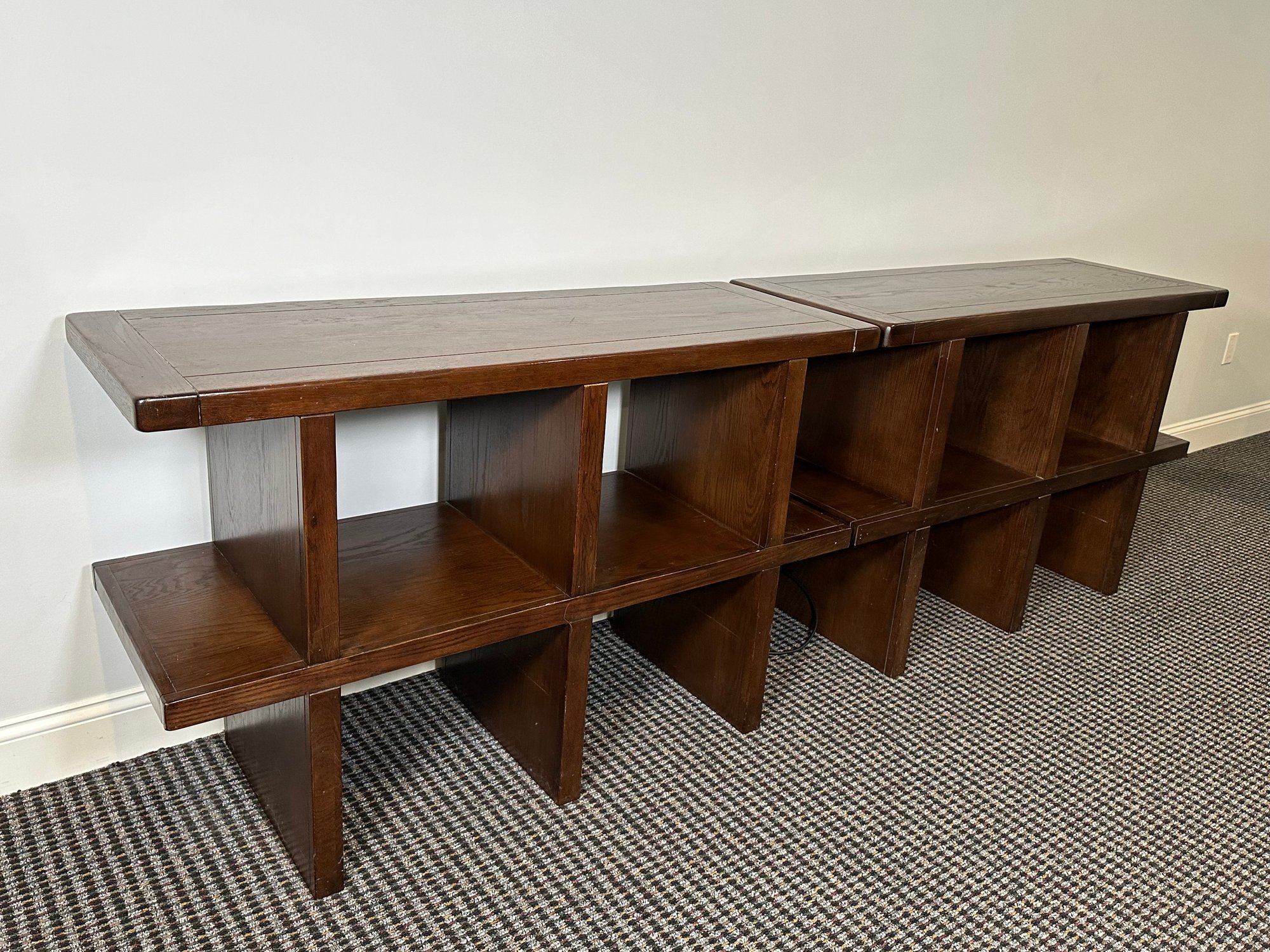 Pair Of Pottery Barn Lucas Open Bookcases #40800919 | Auctionninja.com