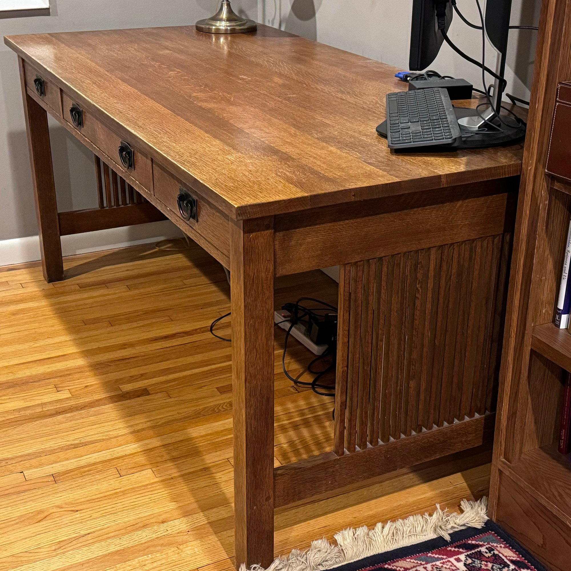 Stickley Mission Oak Spindle Computer Work Table/Desk #40807644 ...