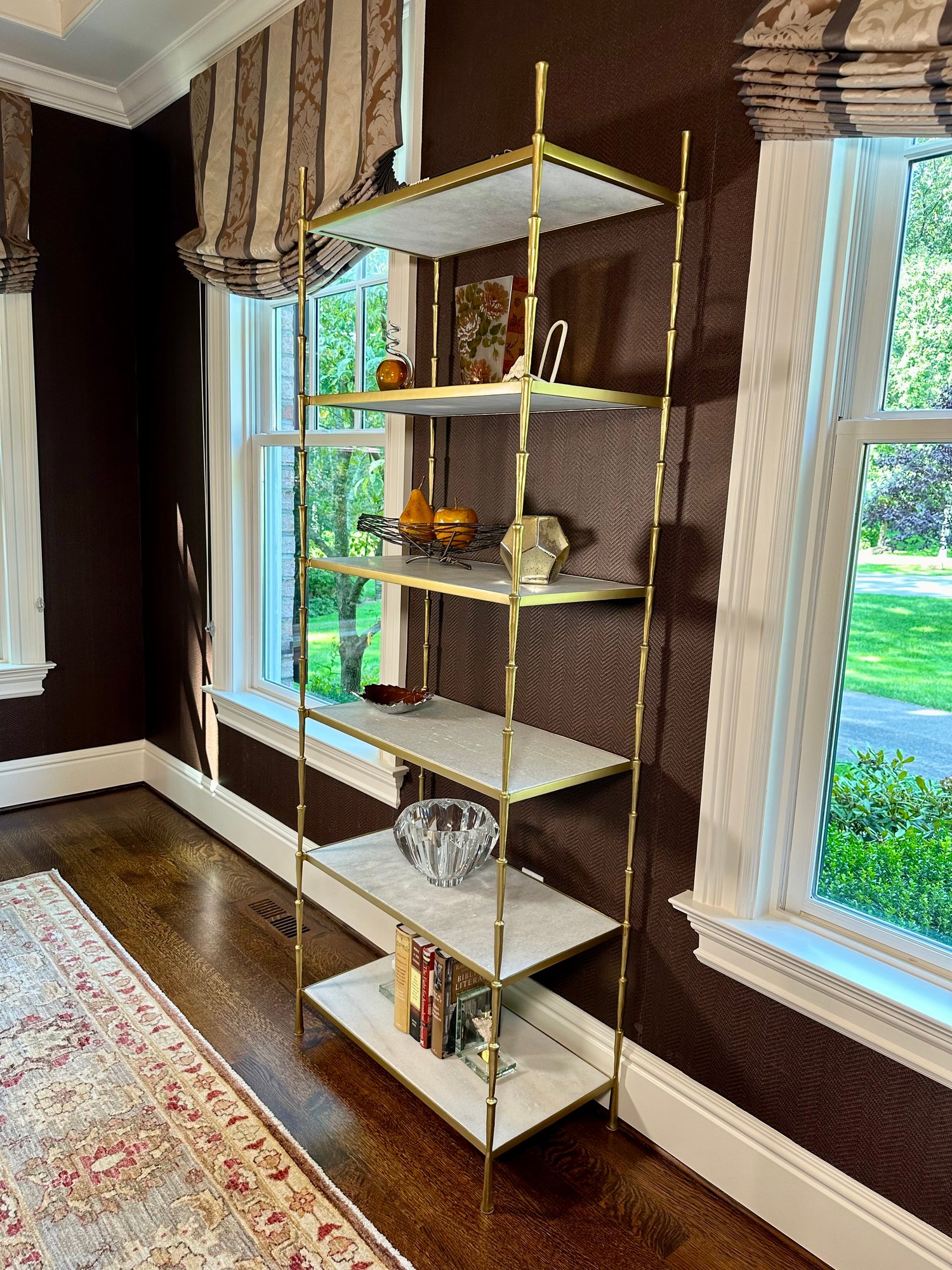 Beautiful Marble & Gold Painted Metal Book Case #40800923 ...