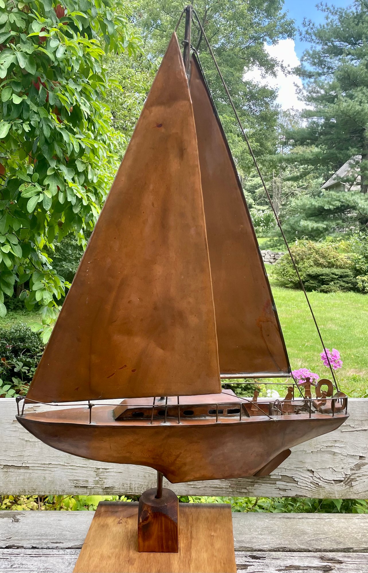 Large Vintage Copper Weather Vane - Sailboat With Crew #1941362 ...