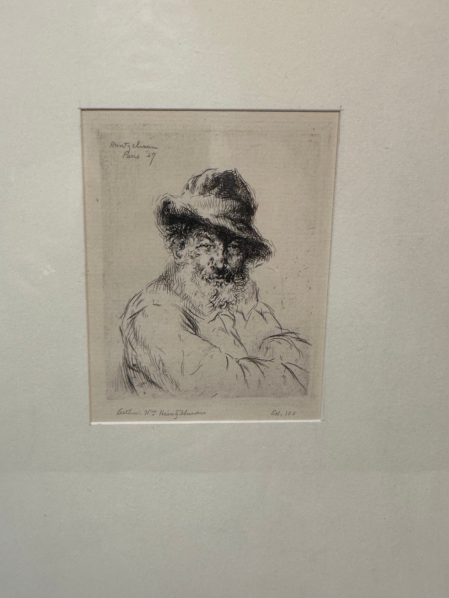 Famous Artist Arthur William Heintzelman 1891-1965 Orig Signed Old Man ...