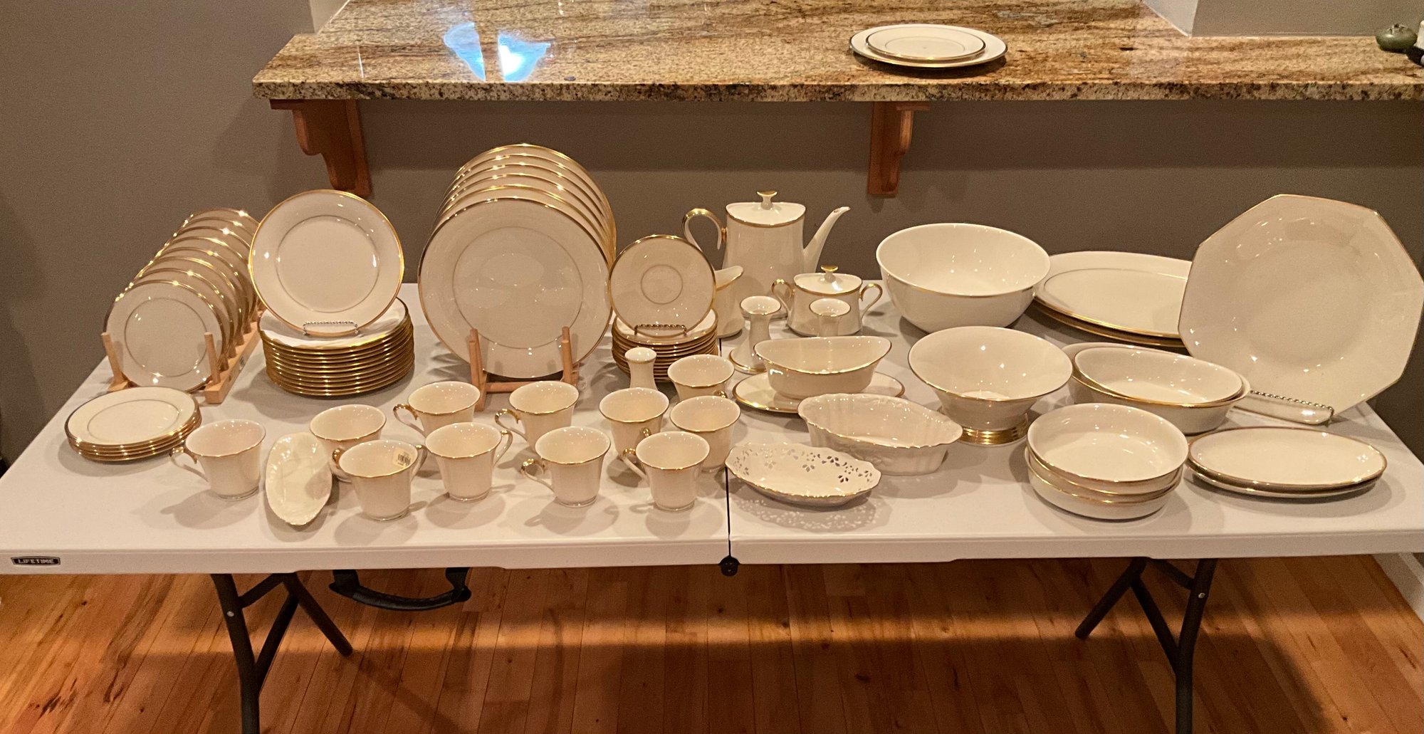 Huge Lot Of LENOX Eternal Ivory/Gold Dinnerware & Serving Pieces - WOW ...