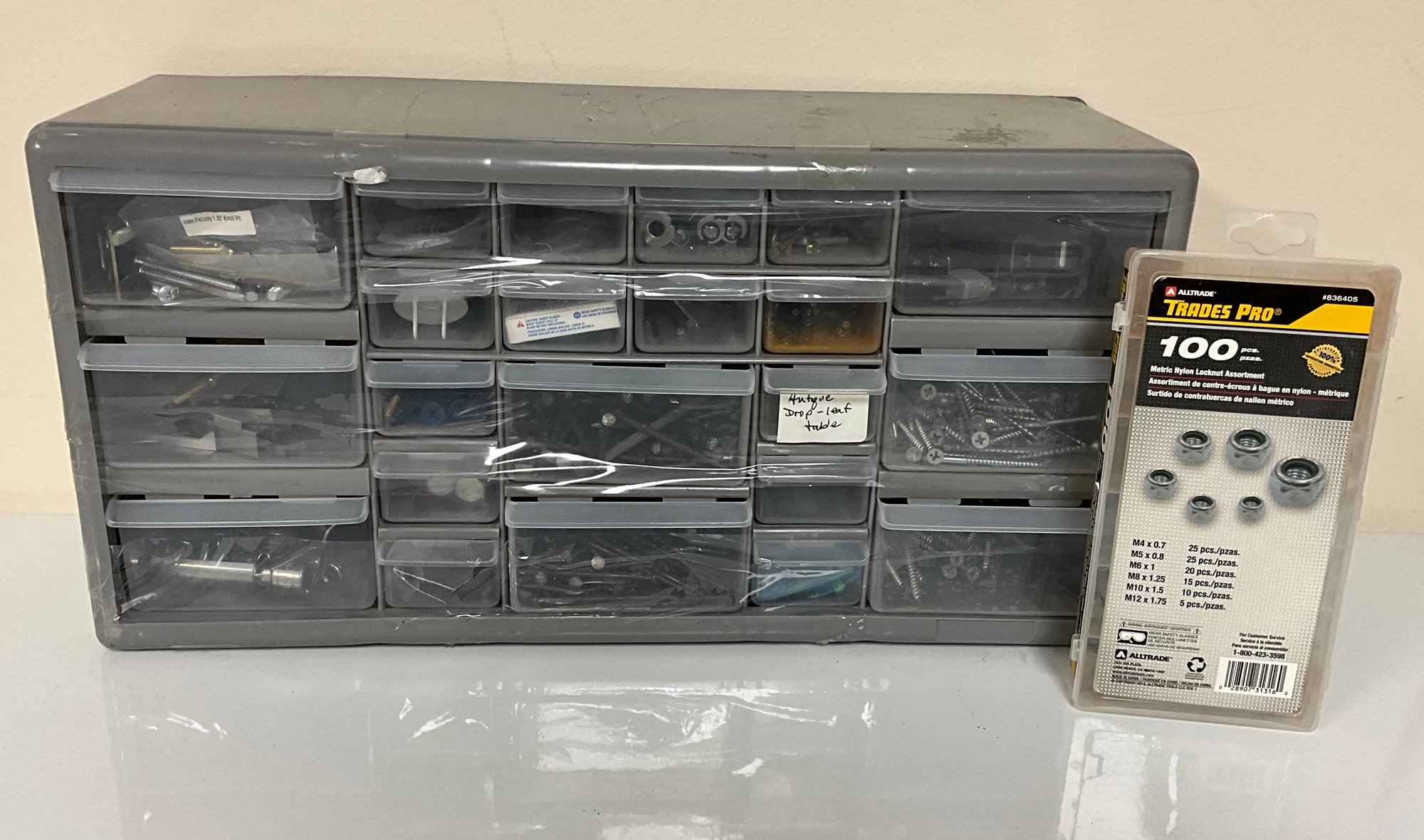 Hardware Storage Organizer Cabinet With Assorted Fasteners & Locknut ...