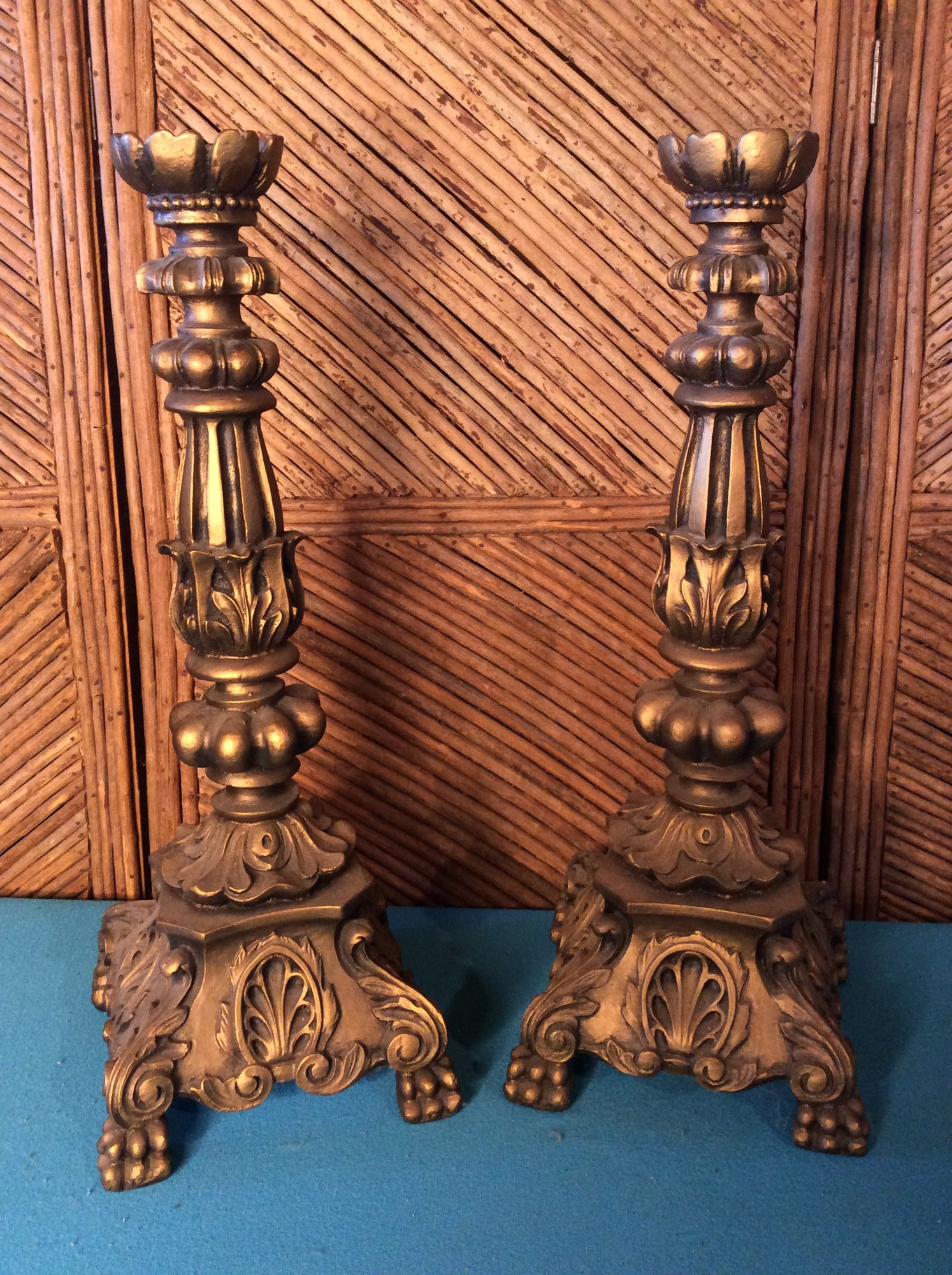 Large Composite Candle Stick Holders #1913269 | Auctionninja.com