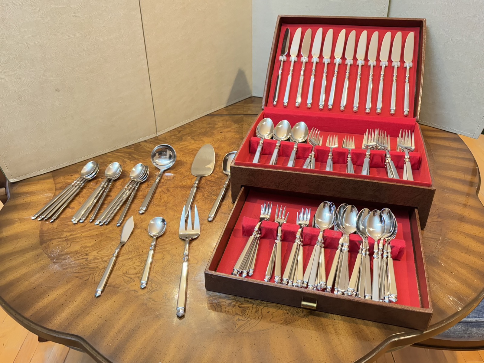 A Vintage Stainless Flatware Service For 10 Plus Extras #2039282 ...
