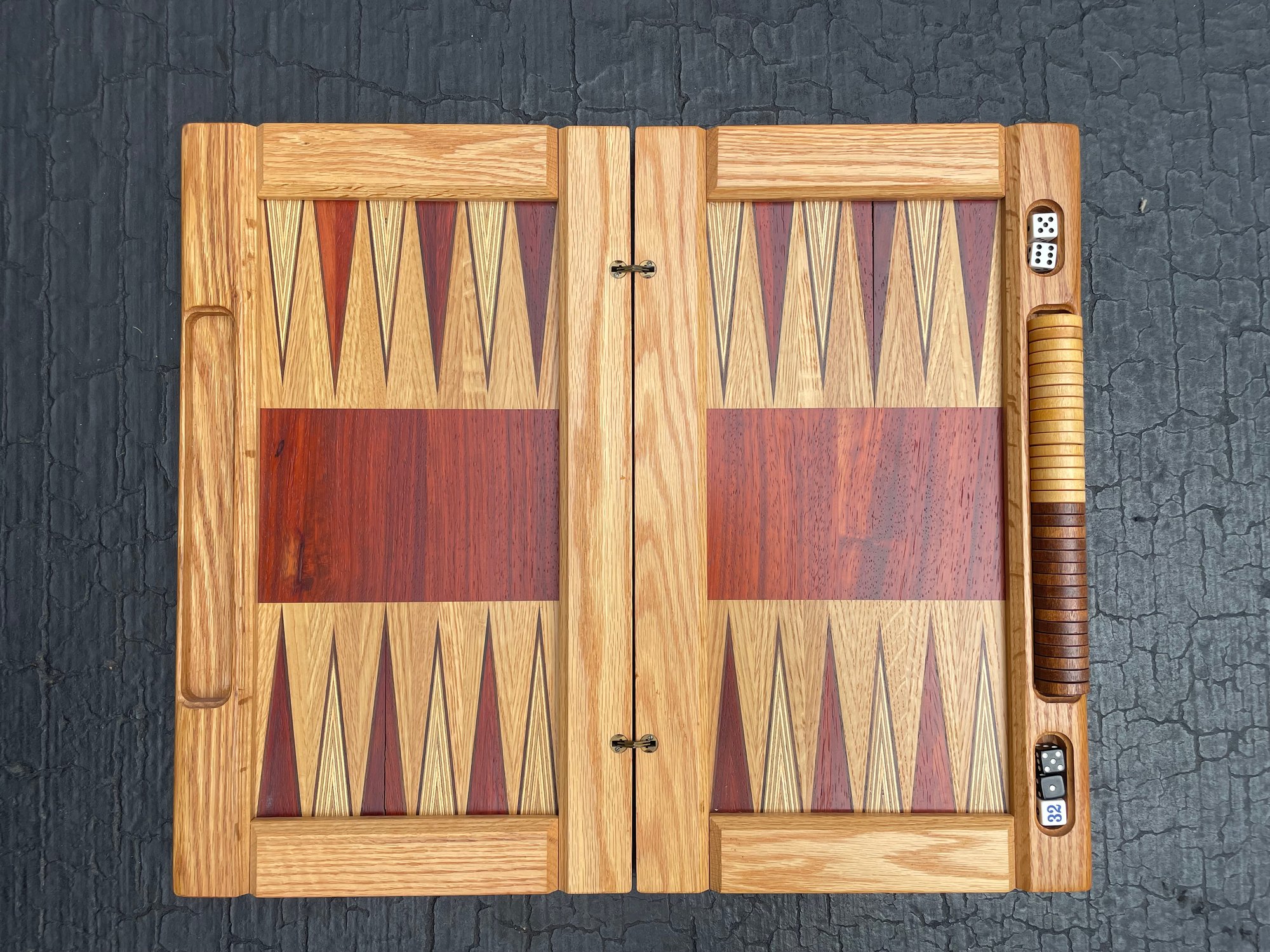Hand Crafted Hardwood Creations Backgammon Set By David Levy - Made In Davis, California ...