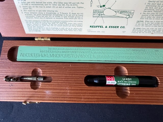 Keuffel & Esser Doric Lettering Set, 1960 Drafting Tool #2184059 ...