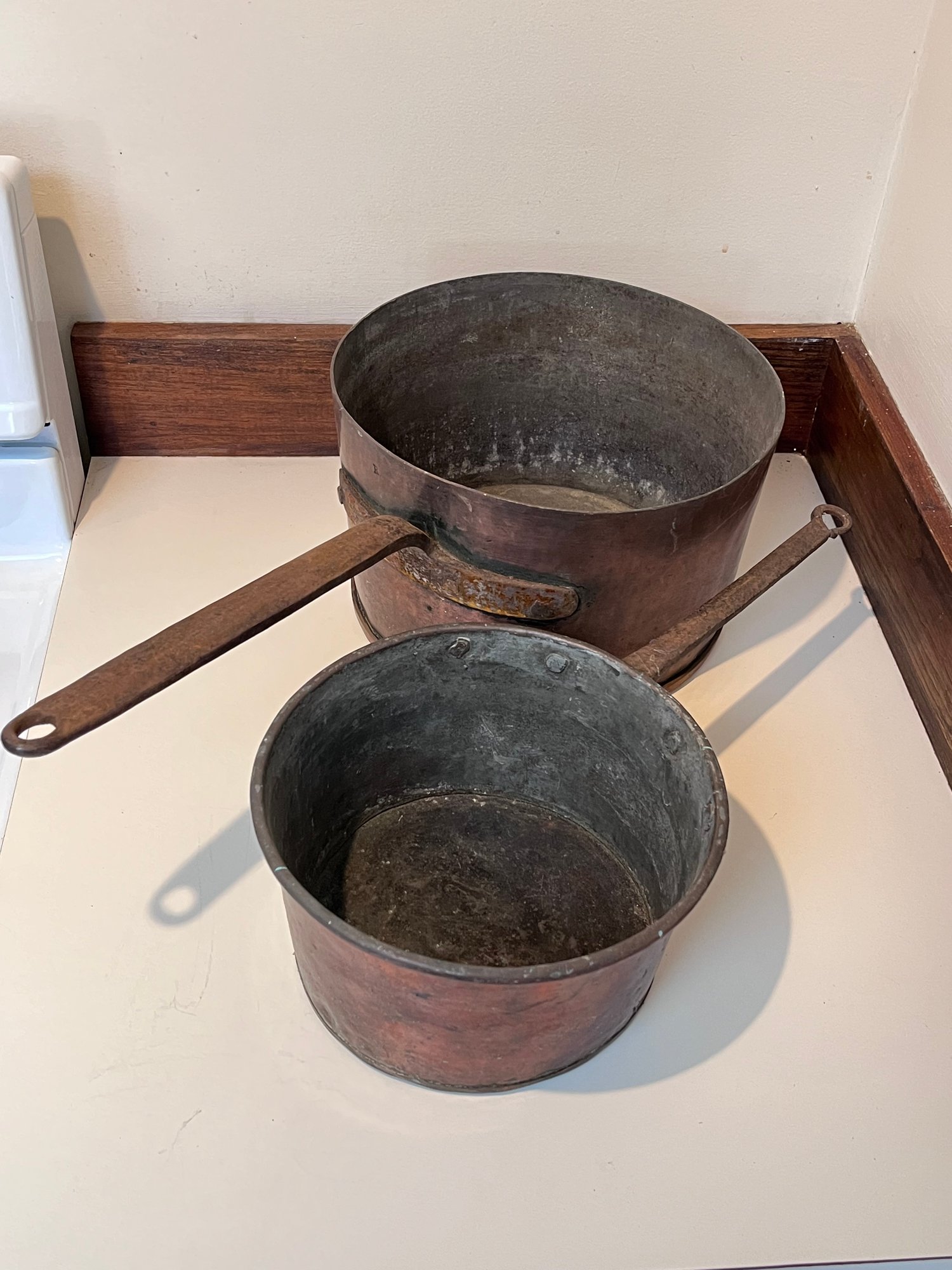 Heavy Antique Copper Pots, Willing To Wager That The Big Pot Weighs At ...