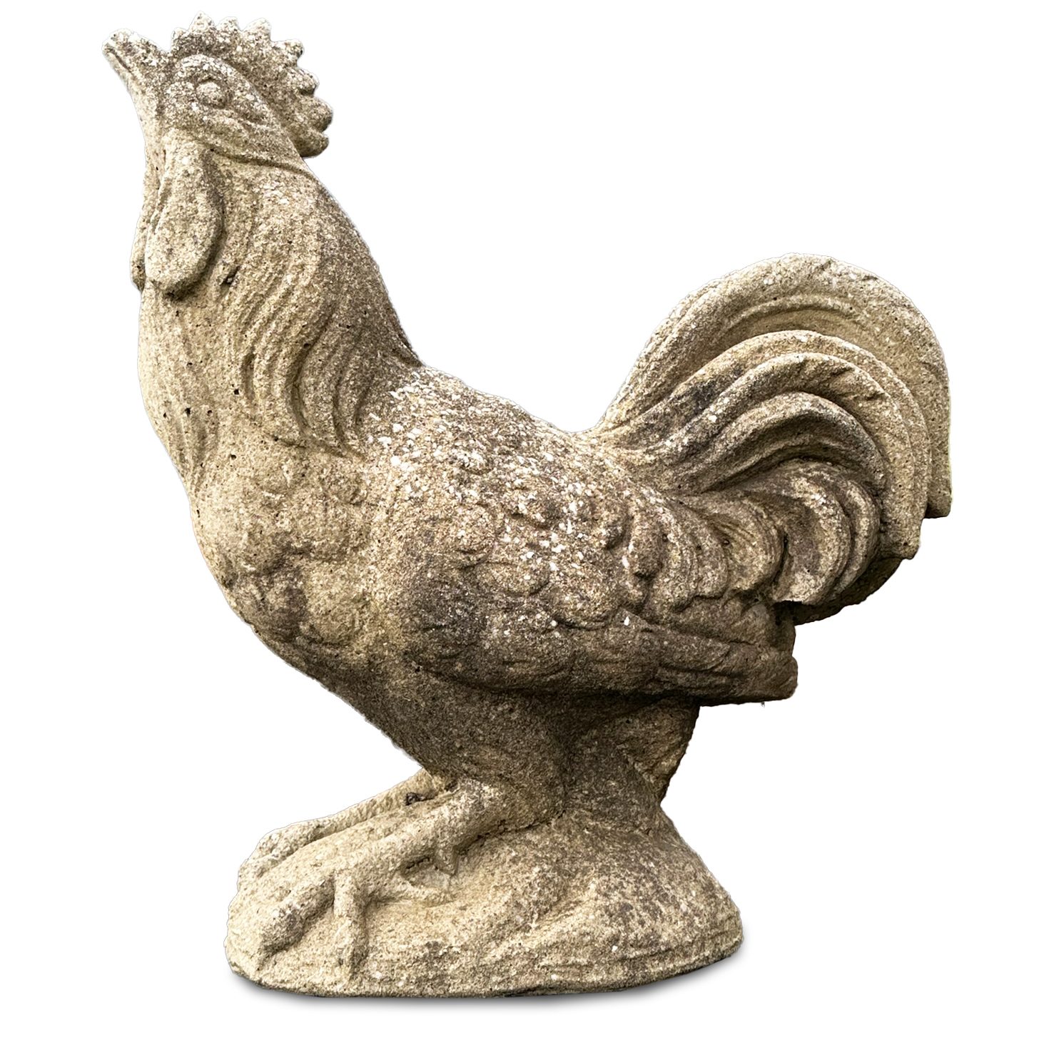 A Vintage Cast Stone Garden Rooster - Crowing #40758141 | Auctionninja.com