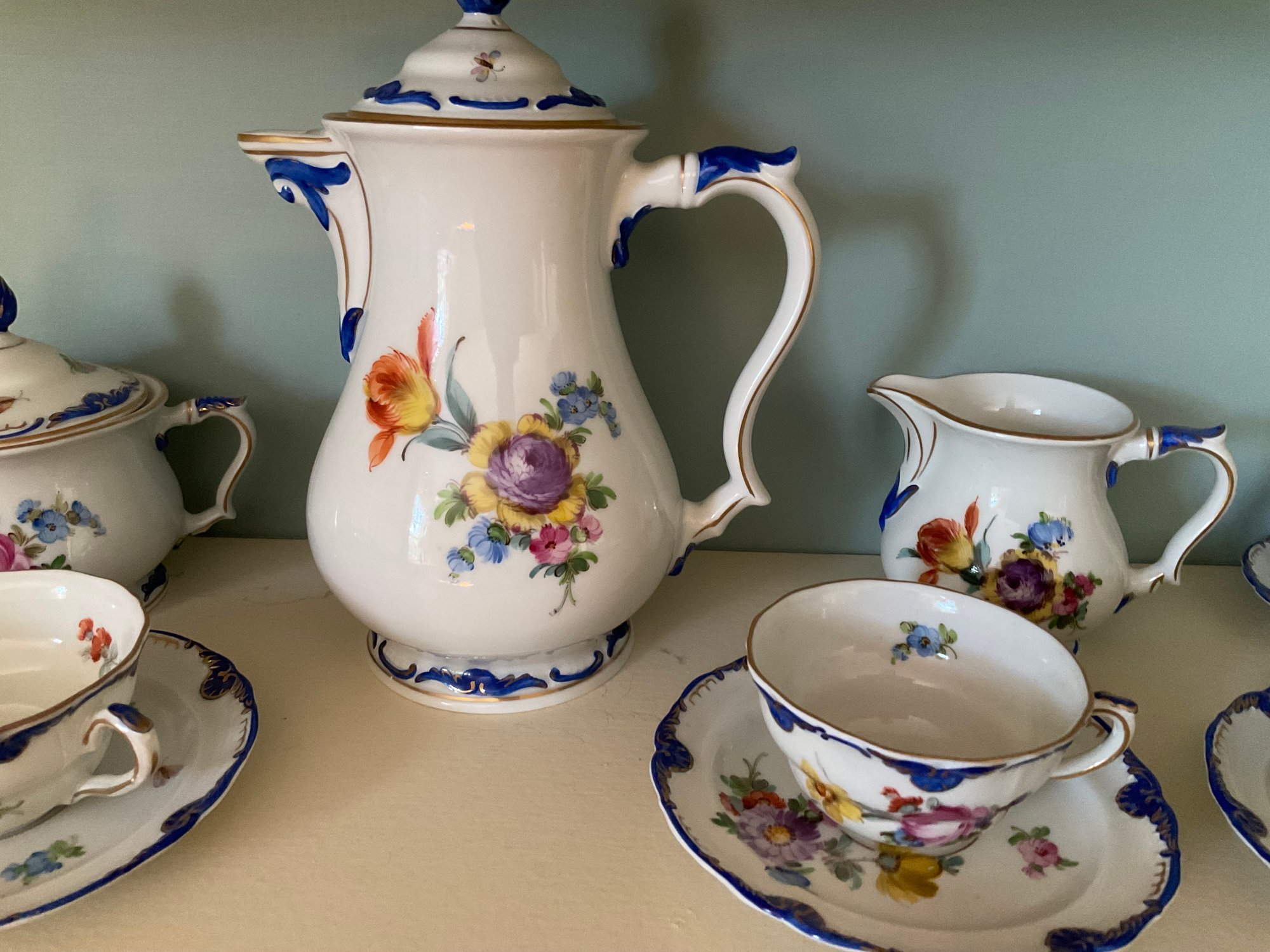 Dresden Germany 15 Piece Porcelain Tea Set #2054582 | Auctionninja.com