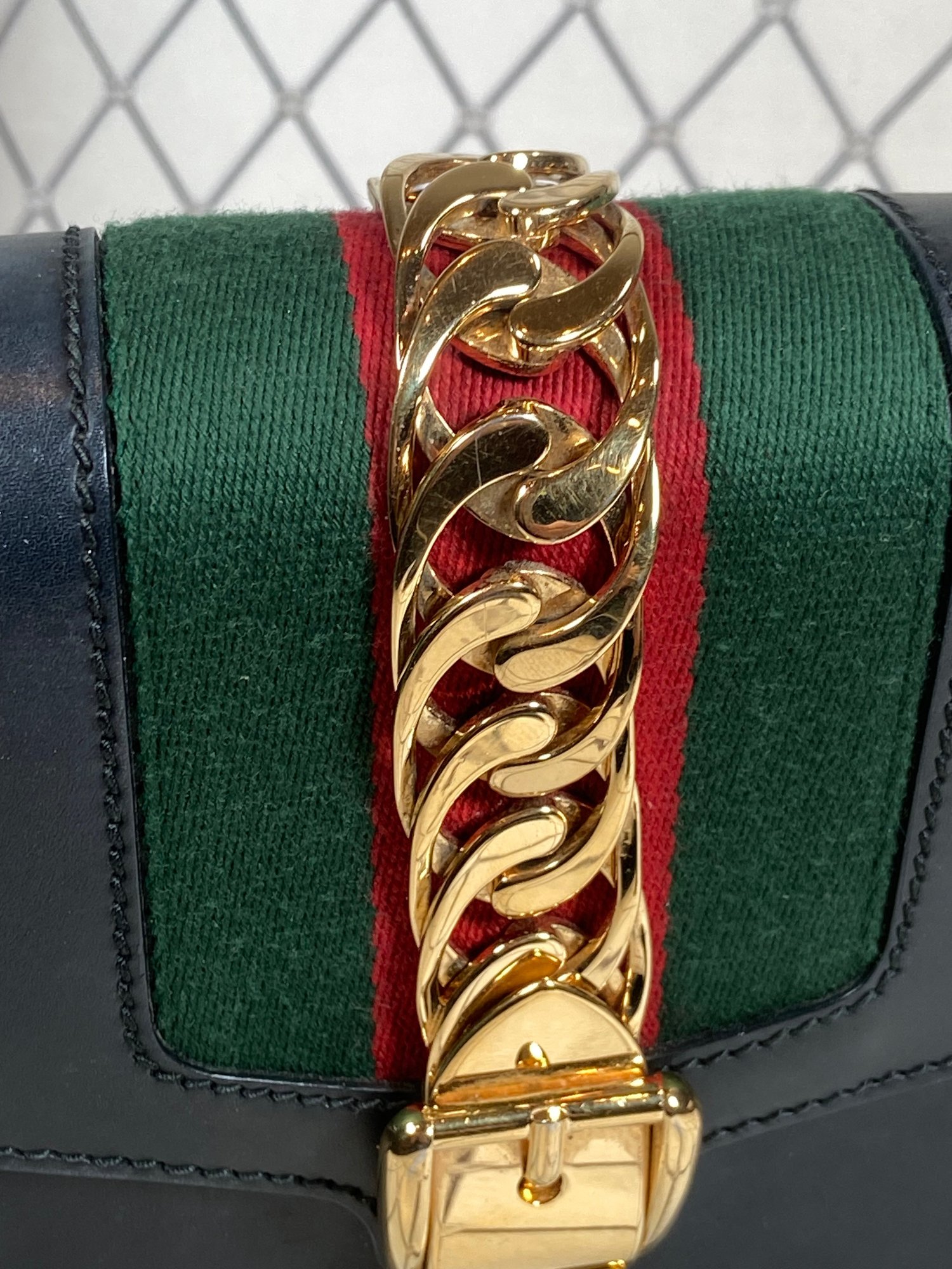 Absolutely Incredible GUCCI Vintage Navy Blue Bag Leather With Polished ...