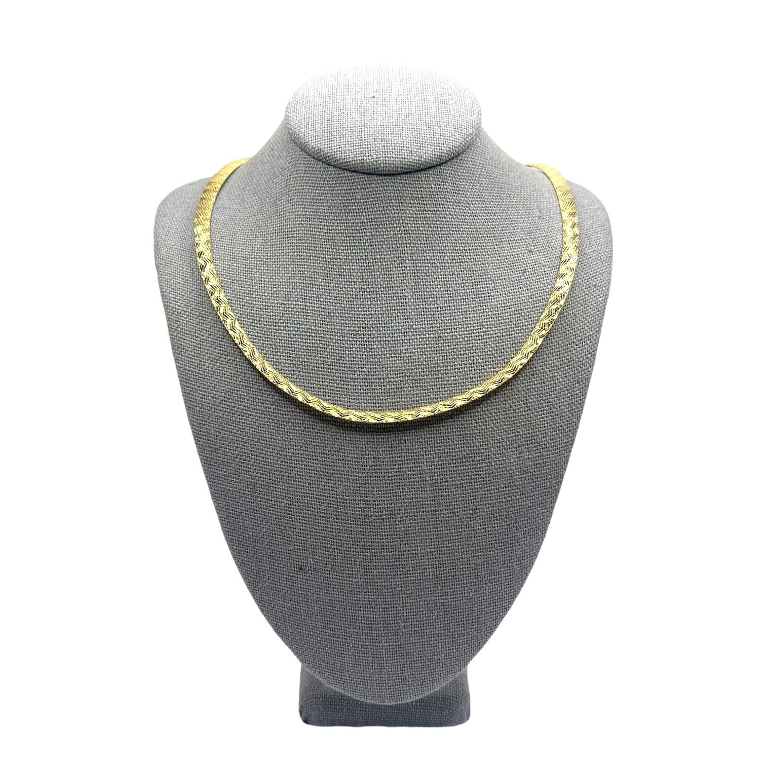 (A28) Vintage Italian Sterling Silver Vermeil Patterned Necklace #2144249 | Auctionninja.com
