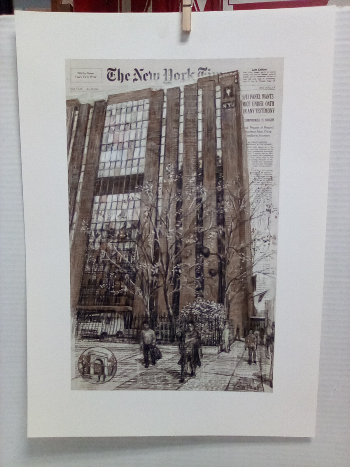 Tom Matt Print Of Artwork Originally Done On A Page Of The New York ...