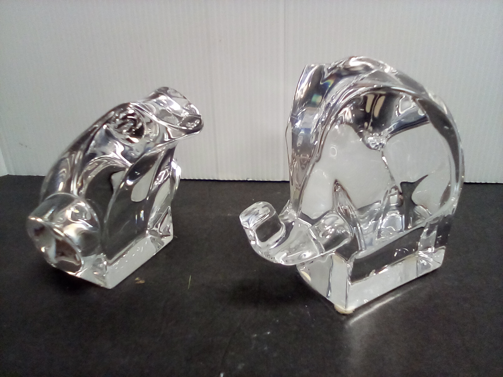 Orrefors Of Sweden Numbered Crystal Elephant & Crystal Frog Figurine ...