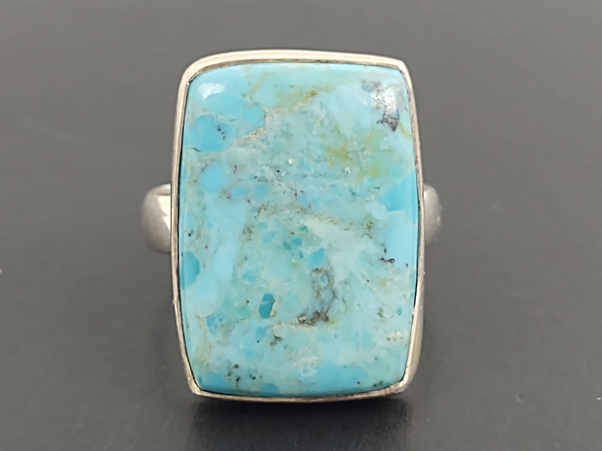STUNNING STERLING SILVER BLUE JASPER RING #1916210 | Auctionninja.com