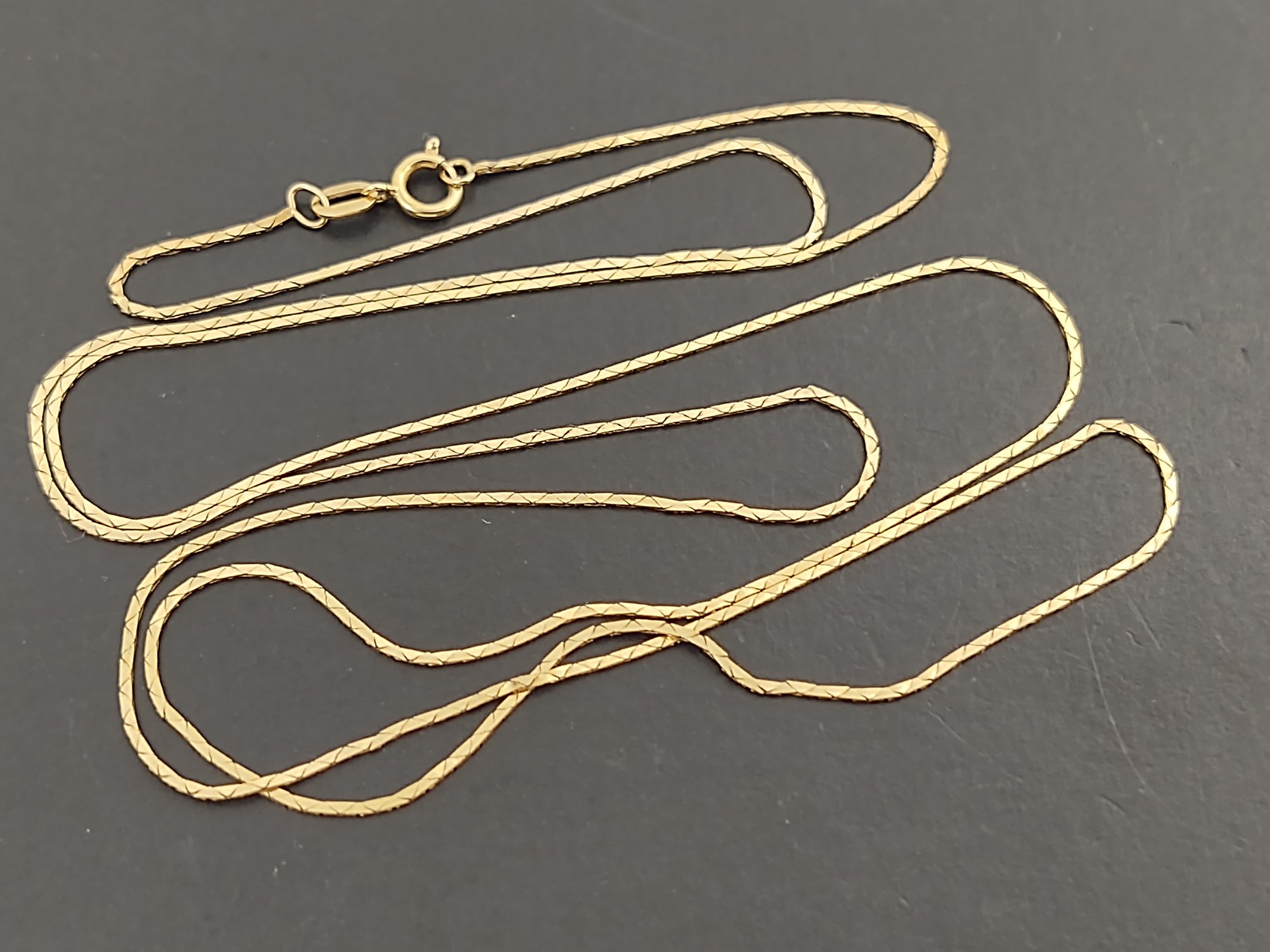 VINTAGE 14K GOLD THIN COBRA LINK CHAIN NECKLACE 24" #1958165 ...