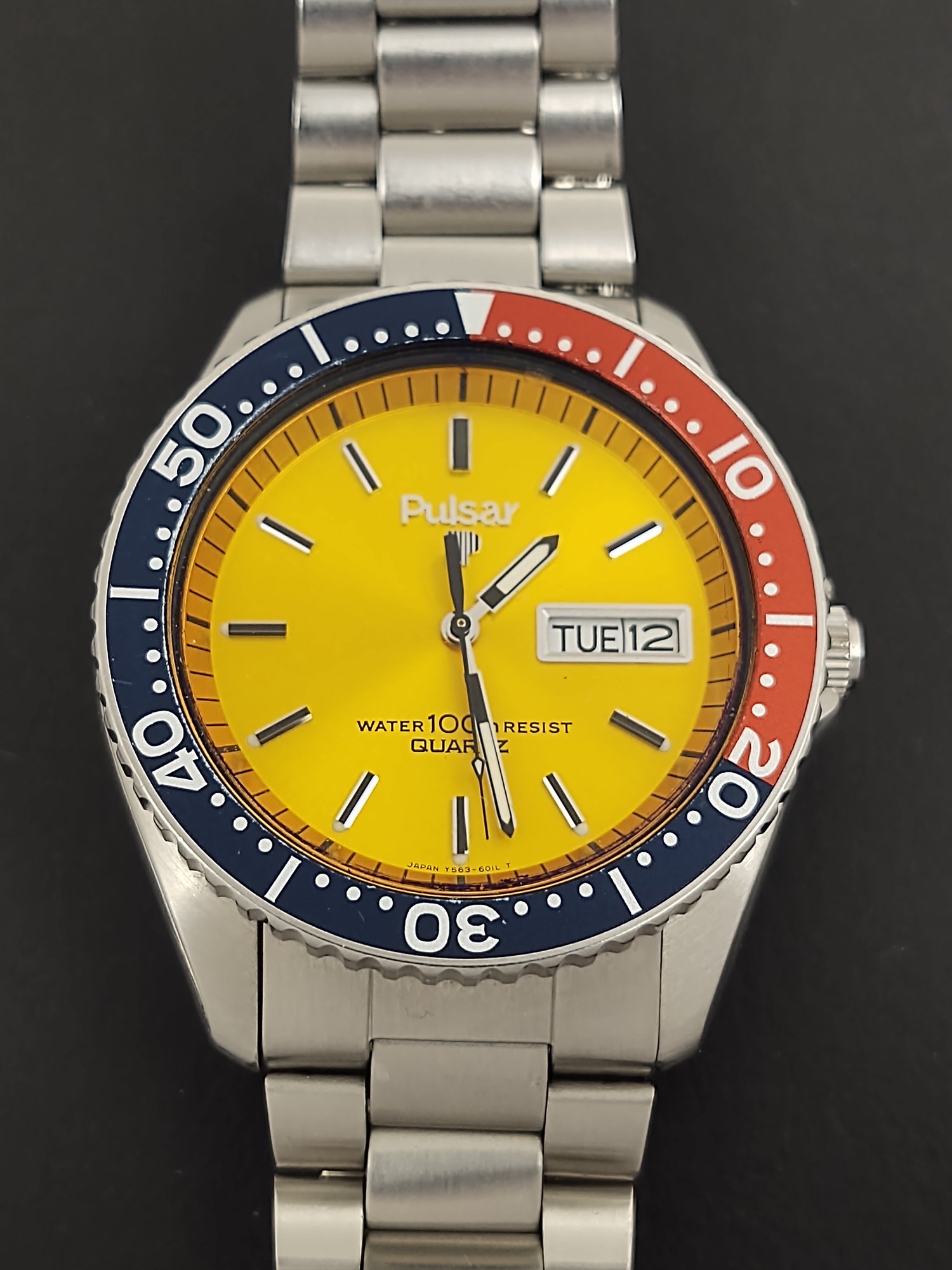 MENS PULSAR PEPSI BEZEL GOLD DIAL DIVERS WRISTWATCH Ref. Y563-6019 ...