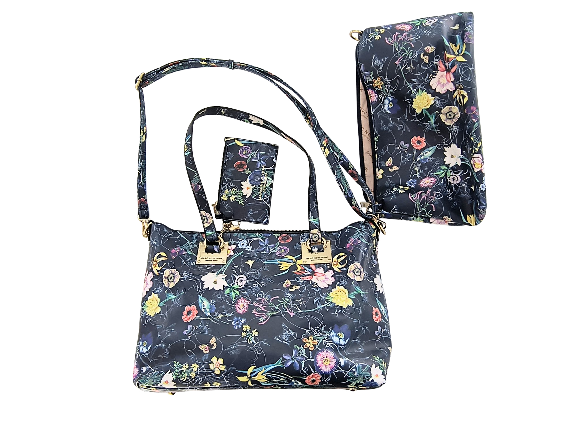 Amazing Andrew Marc Floral Pattern Purse/handbag With Medium And Small ...