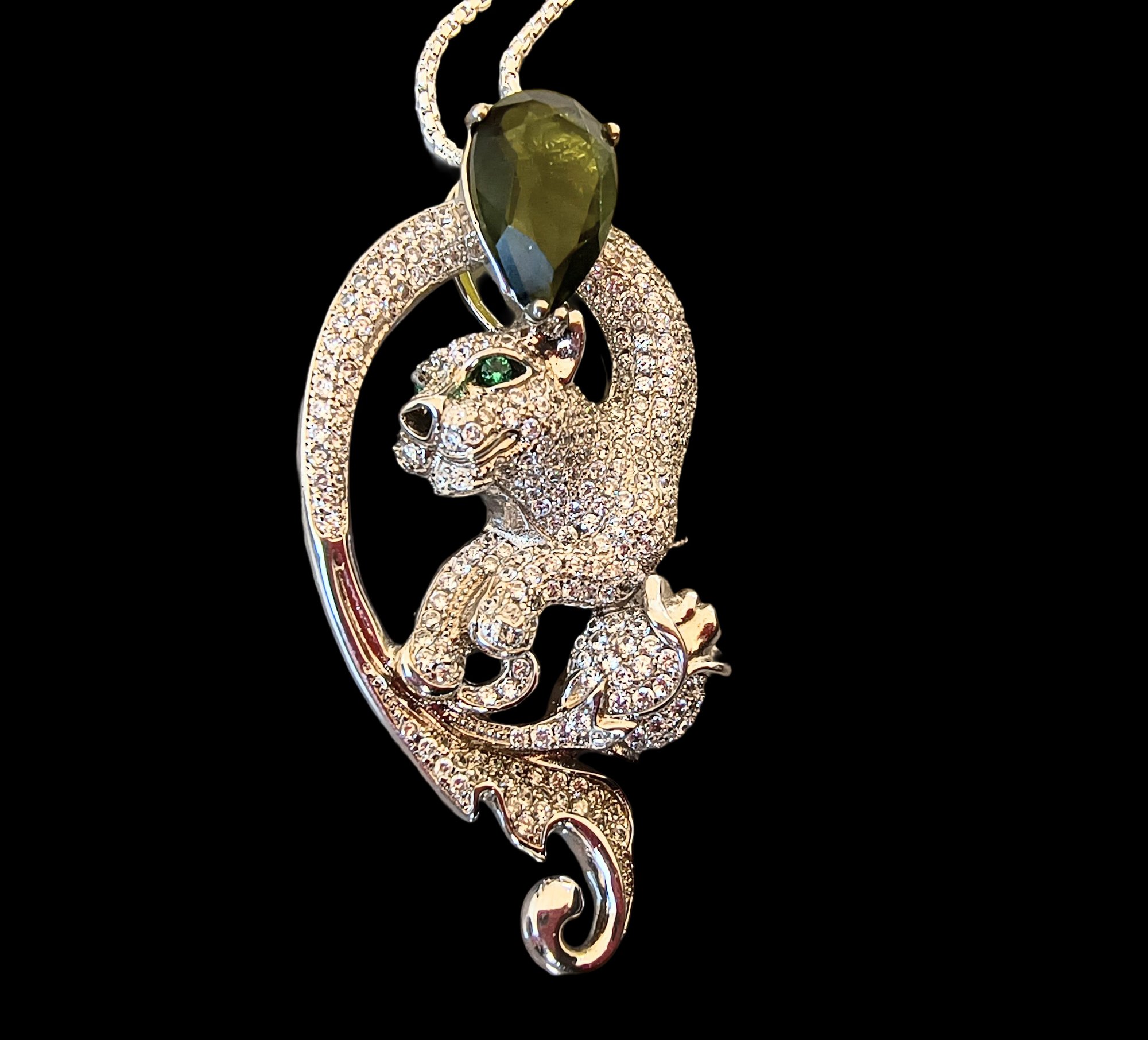 Stunning Sterling Silver Leopard Pendant Necklace With Intricate Design ...