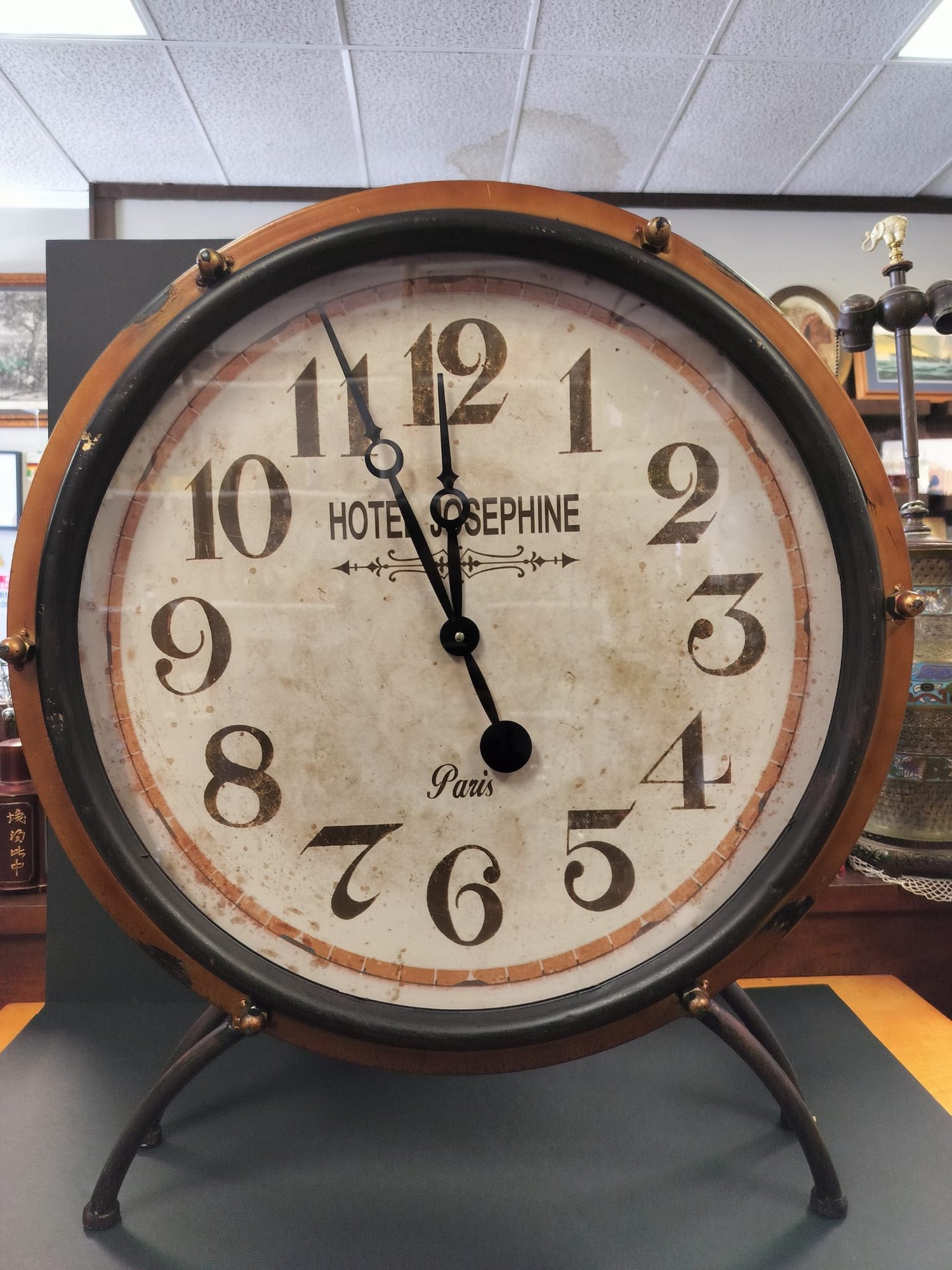 Vintage Style Three Hands Corp Clock - 25" Hotel Josephine Paris Design ...