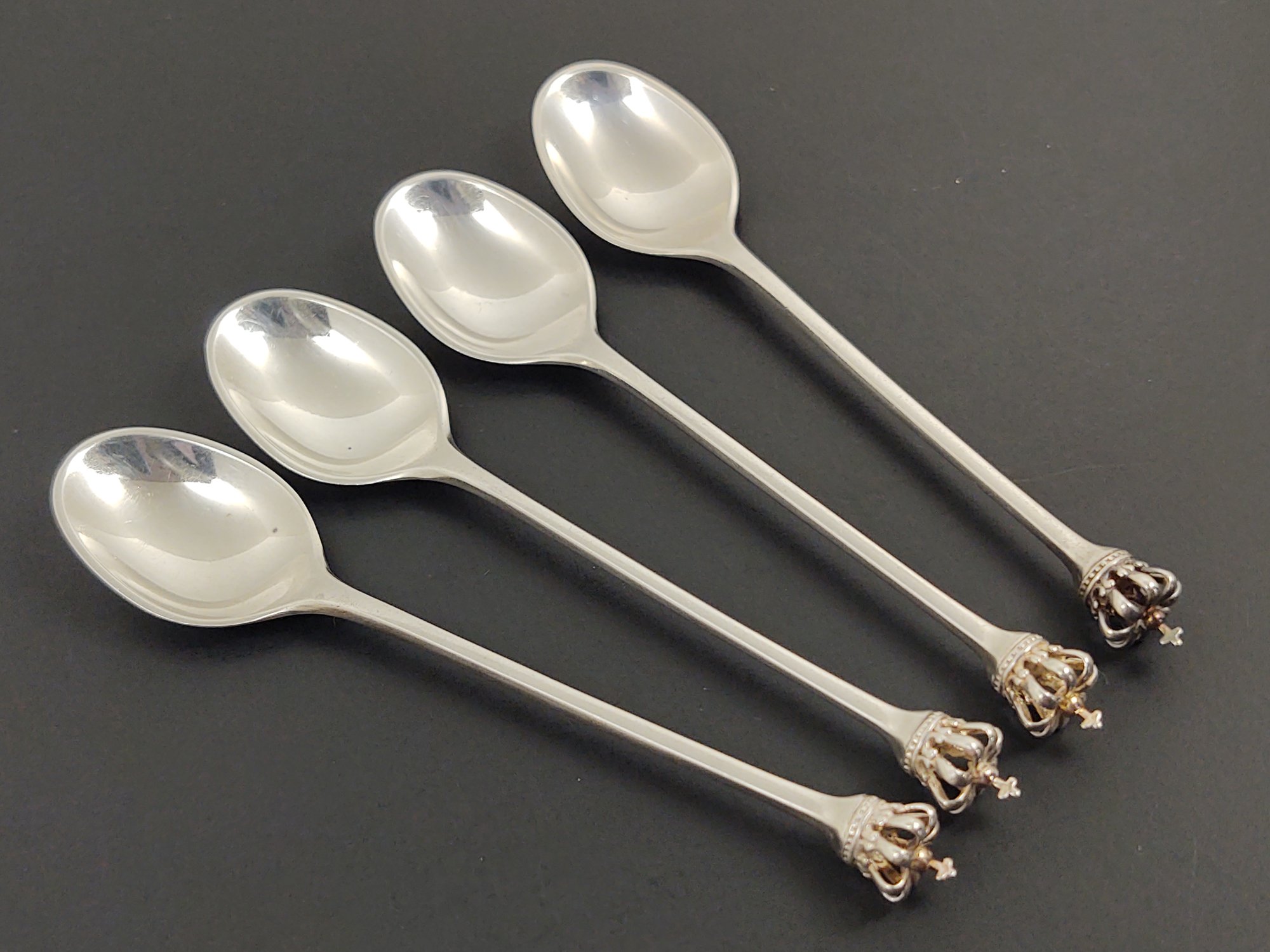 Vintage Denmark Sterling Silver Crown Finial Demitasse Spoons #2099786 ...