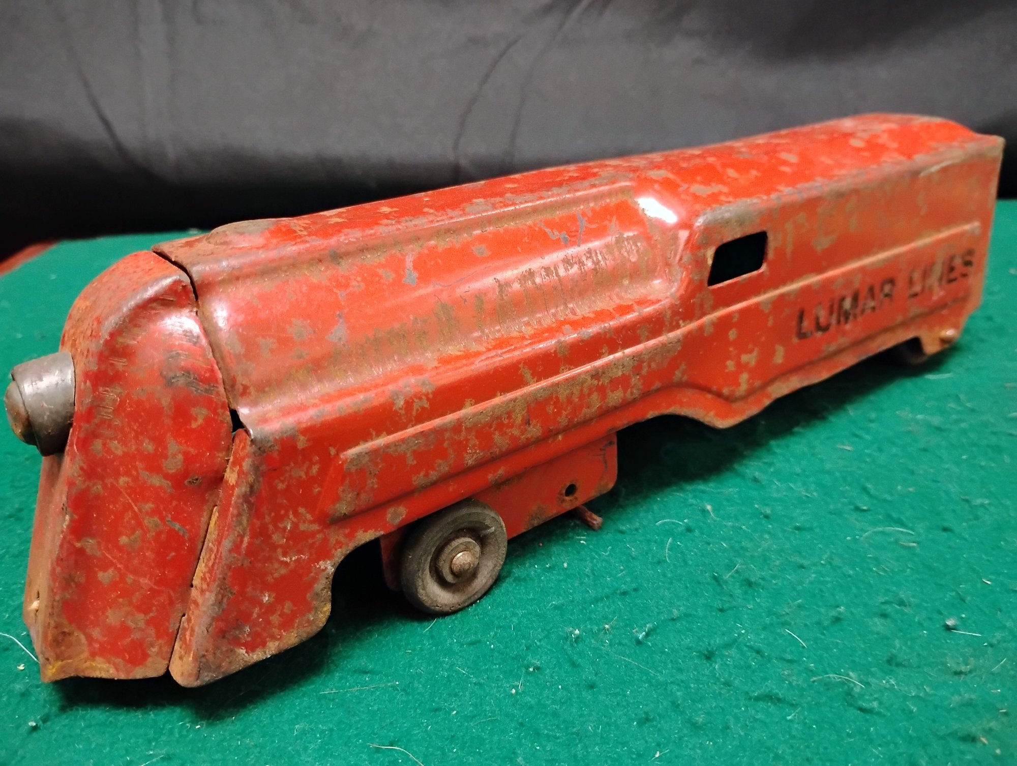 Antique 10 Inch Pressed Steel Marx Lumar Line Toy Train Engine ...