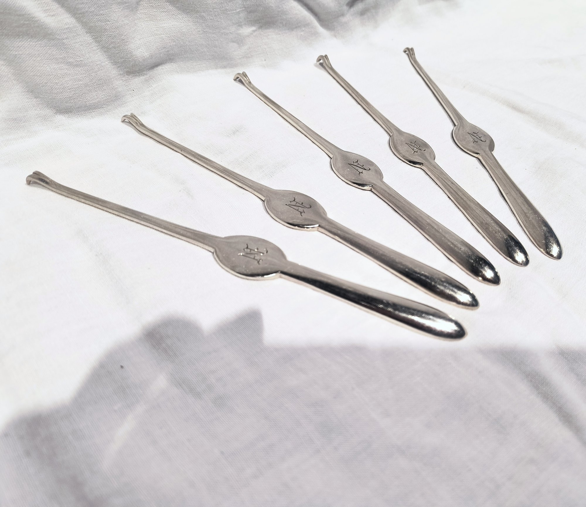 Antique Gorham N. 25 Silver Plated Crab / Lobster Picks, Set Of Five ...